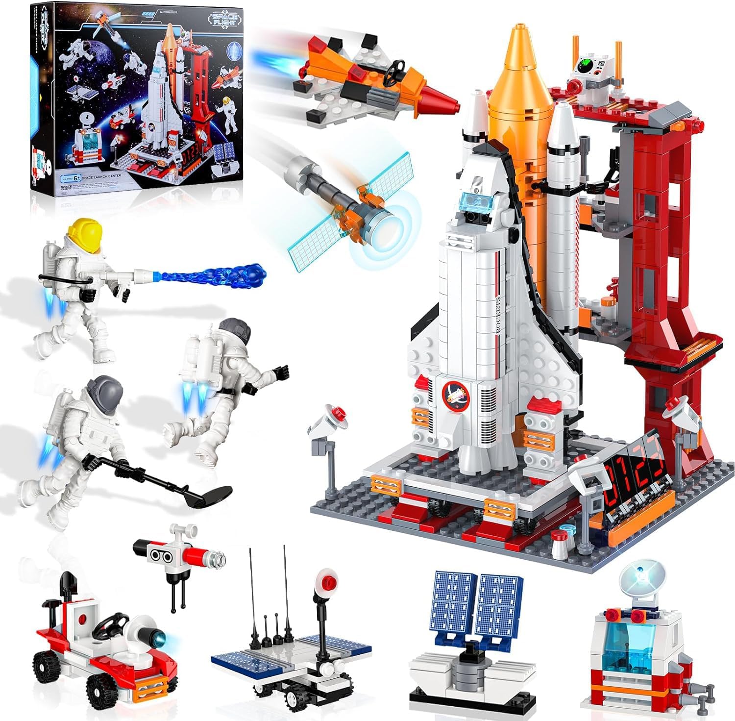 EXCOUP Space Exploration Shuttle Toys, 12-in-1 STEM Aerospace Building ...