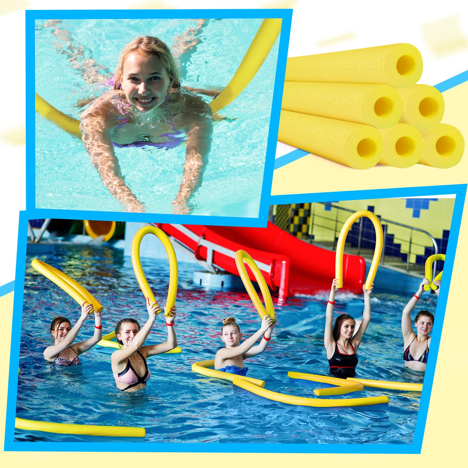 Snapklik.com : Hanaive 6 Pack Pool Noodles Swimming Floating Foam Tube ...