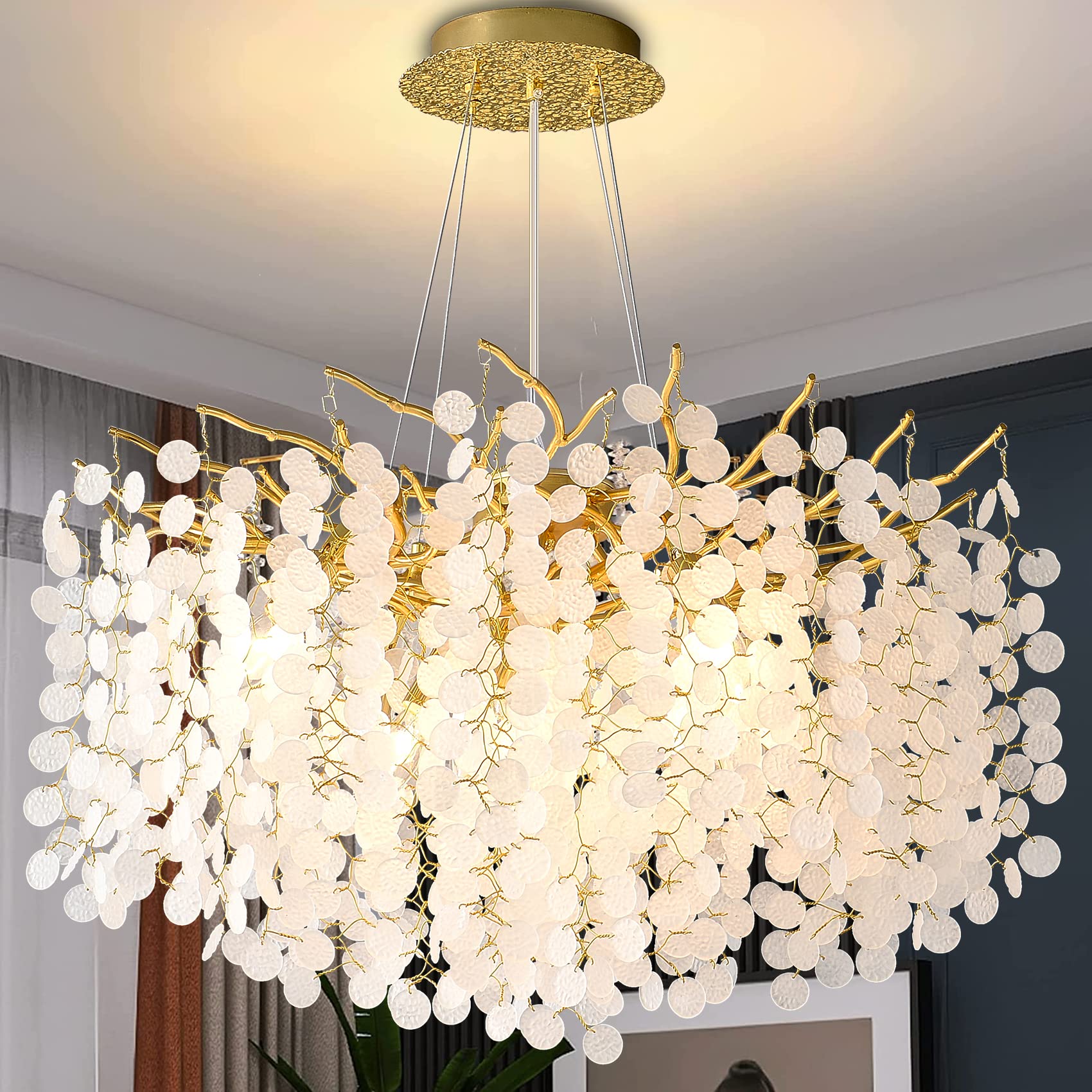 Gold crystal tree branch chandelier,Modern Round Branch Chandeliers for ...