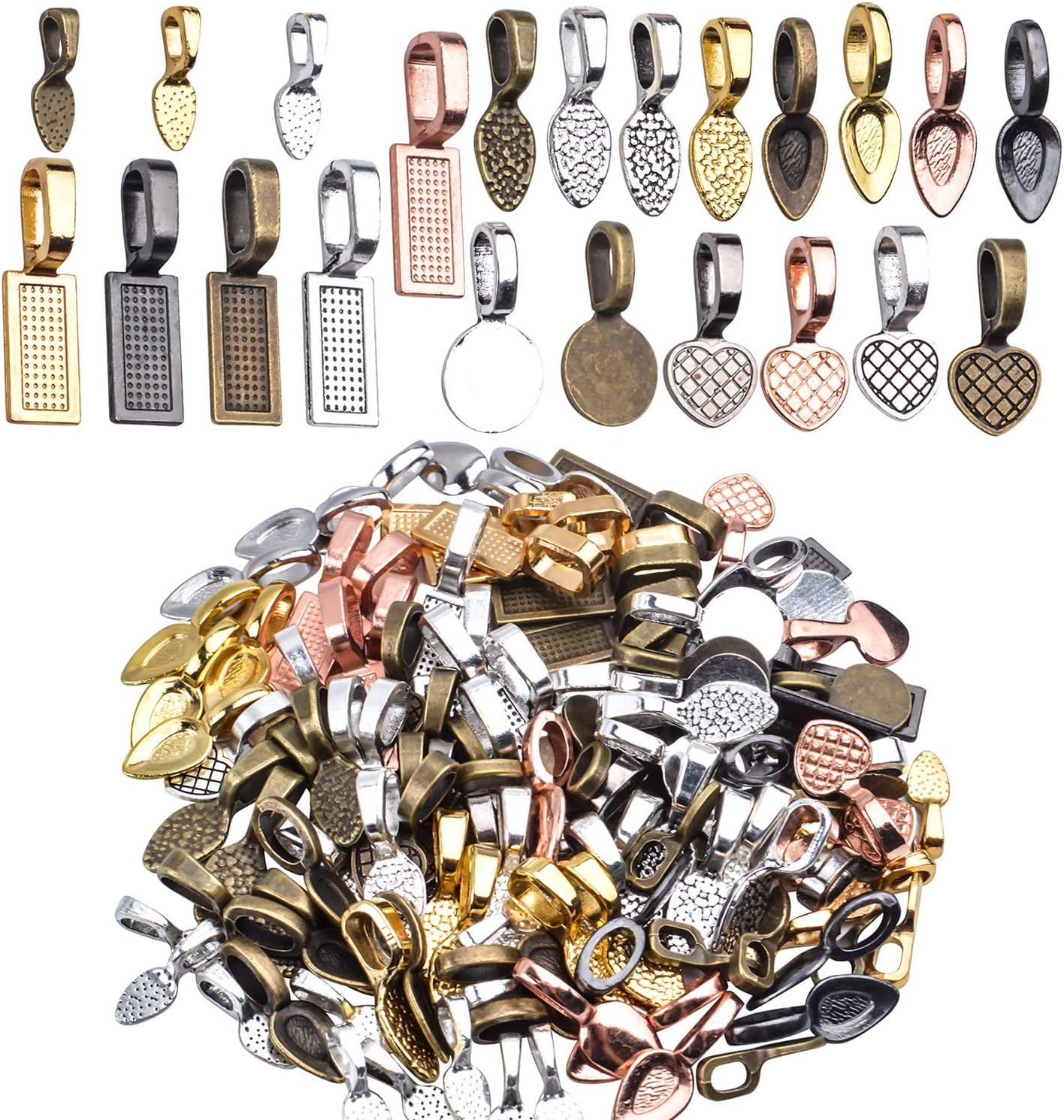 Amazon.com: Pendant Connector,120 Pieces Tibetan Style Alloy Glue-on ...