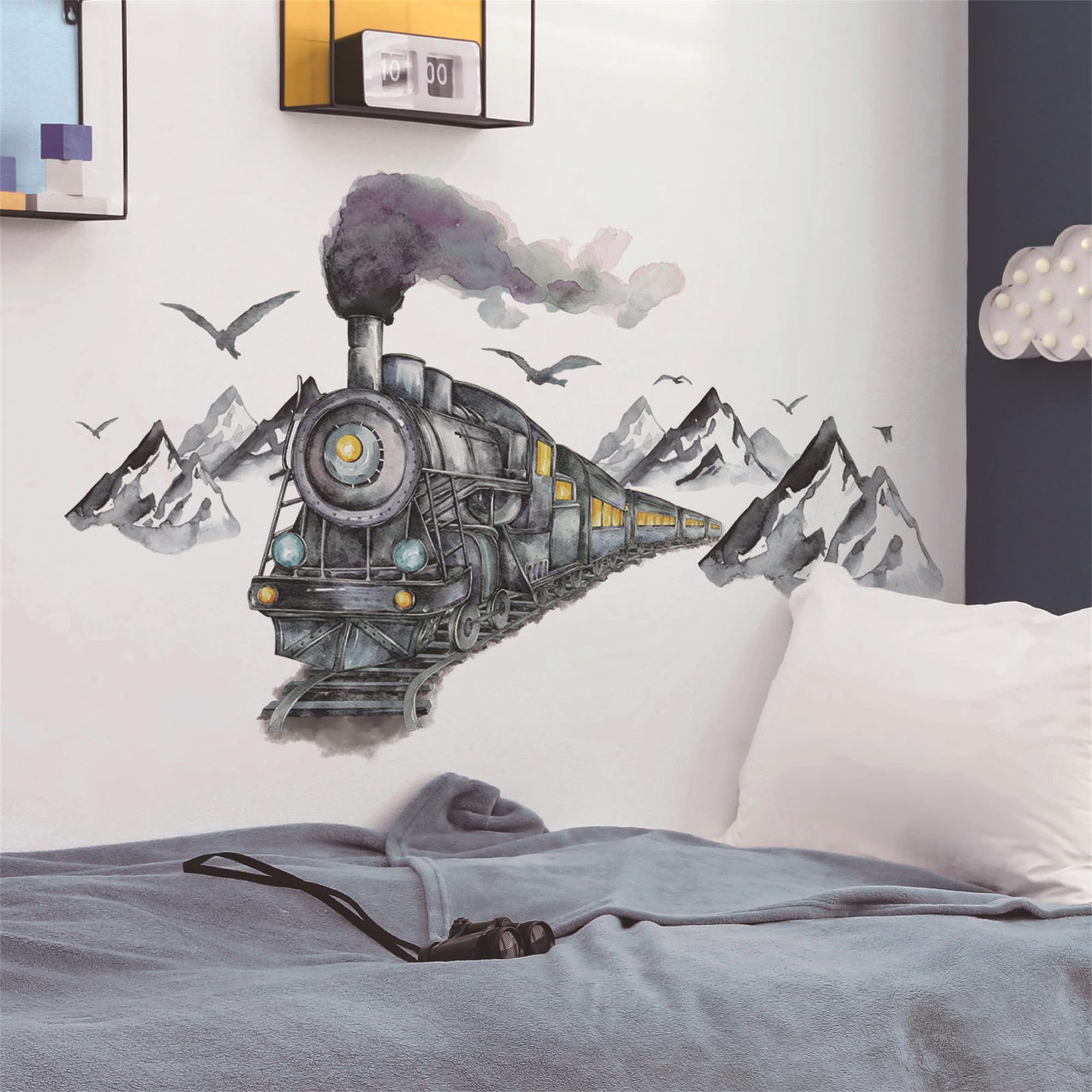 Amazon.com: West Mountain Old Train Wall Decal Art Decor 3D Locomotive ...