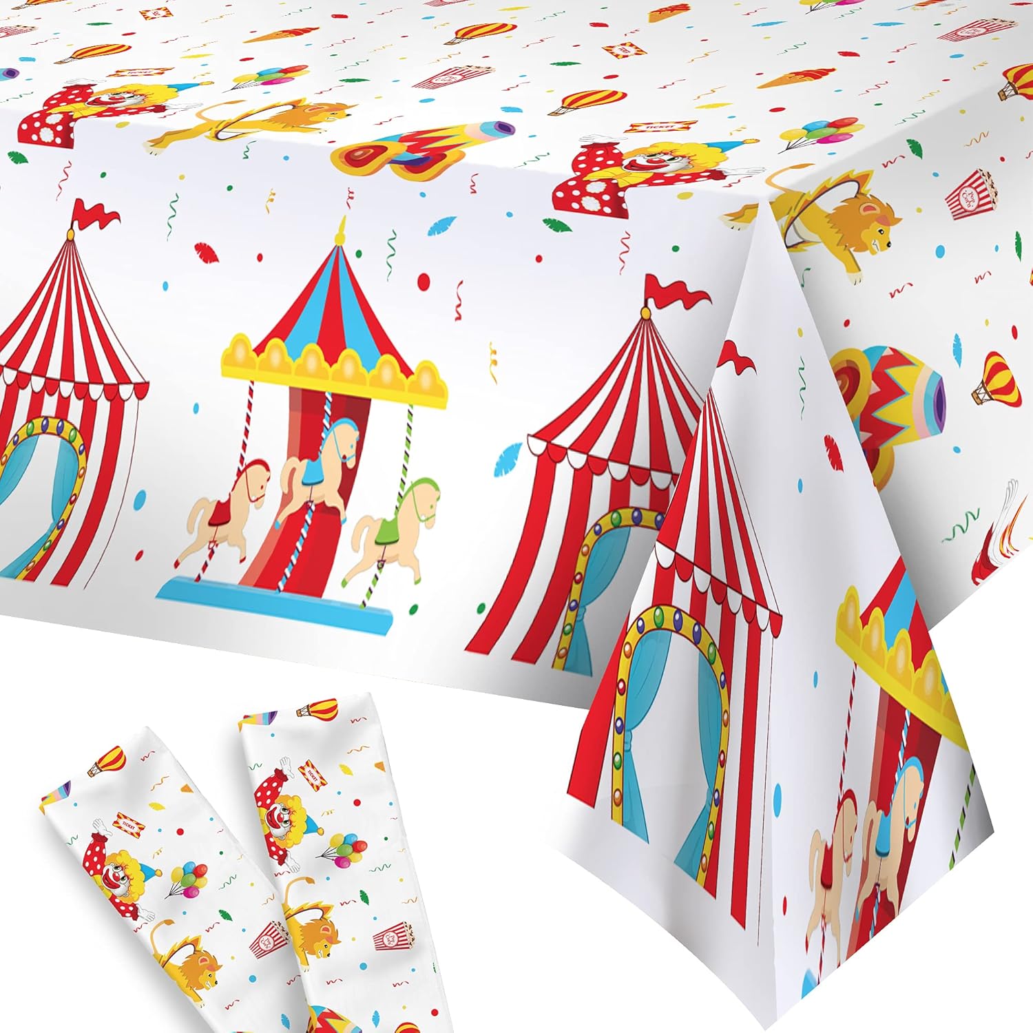 KatchOn, Circus Tablecloth for Carnival Decorations - Pack of 2 ...