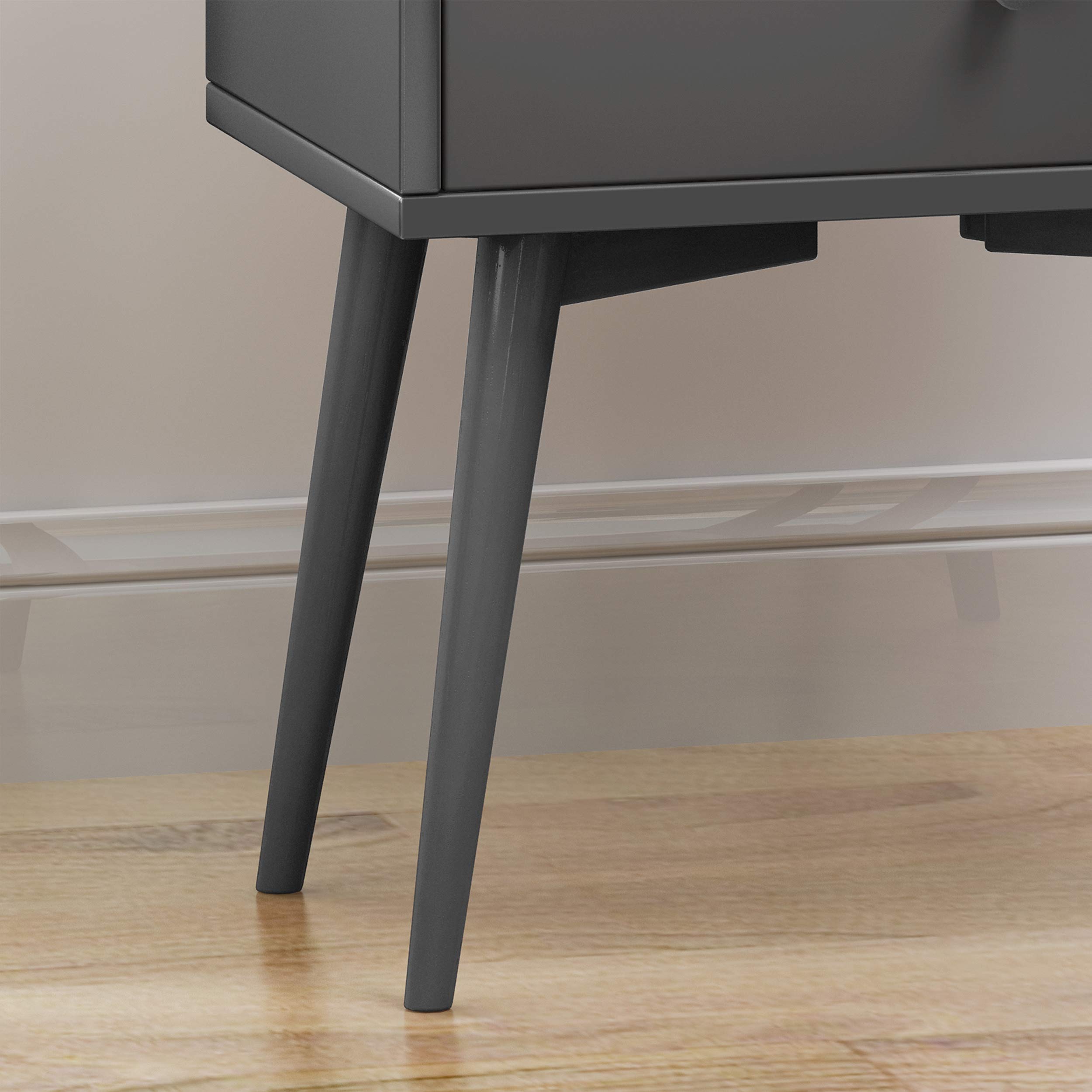 Drawer Nightstand GDF Studio Mid-Century Nightstand - Acacia Wood ...