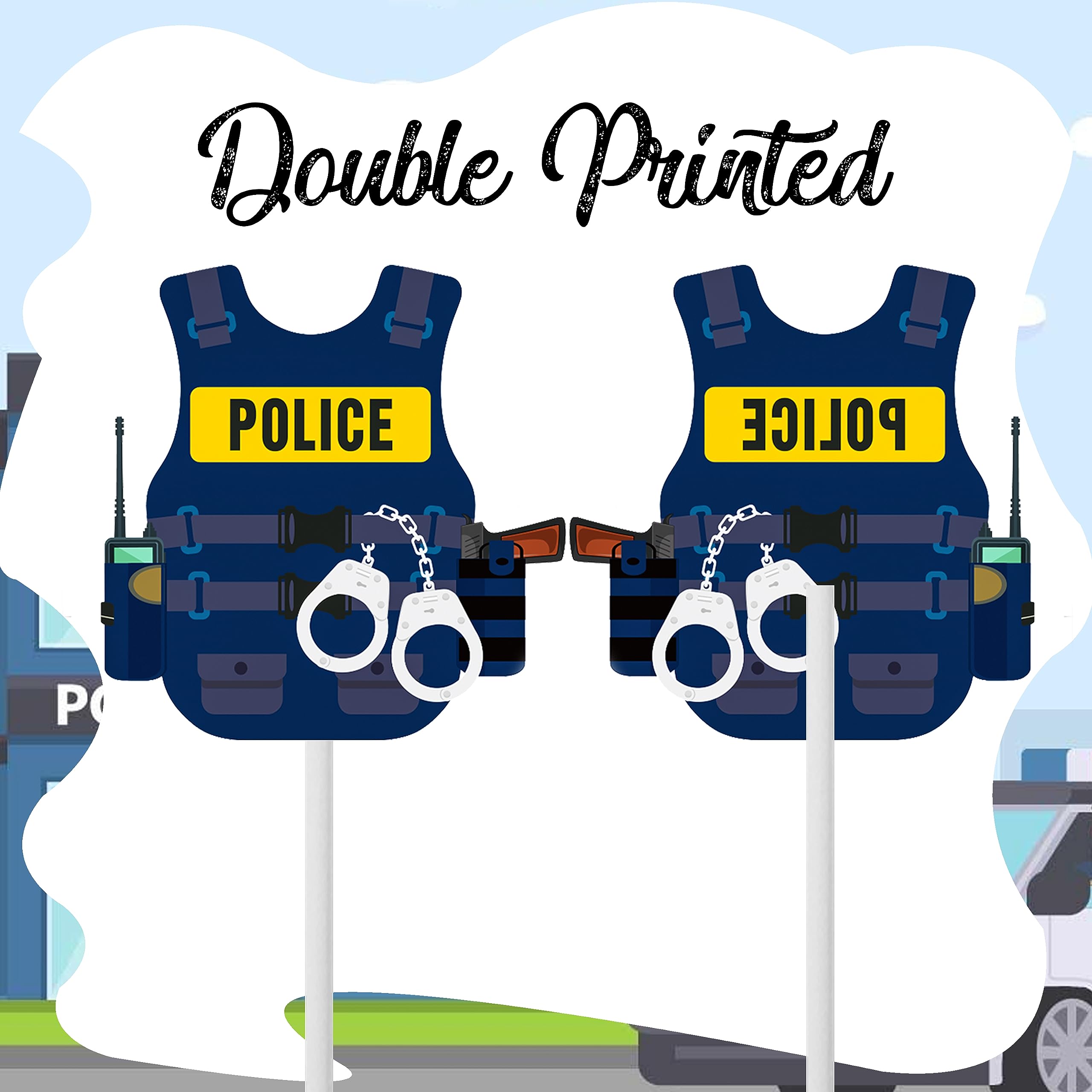 Snapklik.com : Police Cupcake Toppers 36Pcs Party Picks - Policeman ...