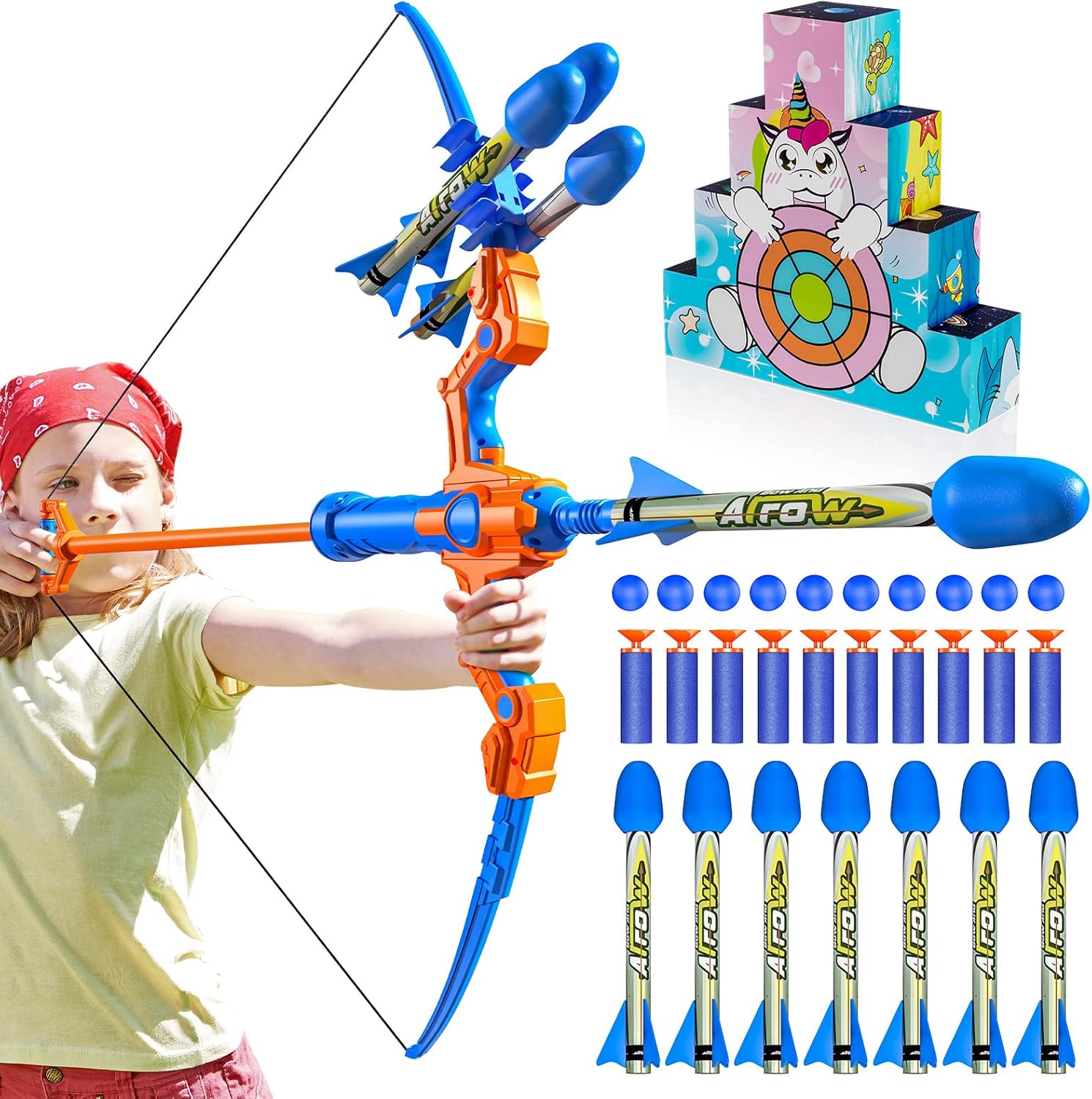 ONLYFUN Bow and Arrow Toy Set, 3 in 1 Arrows for Kids, Archery Toy Set ...