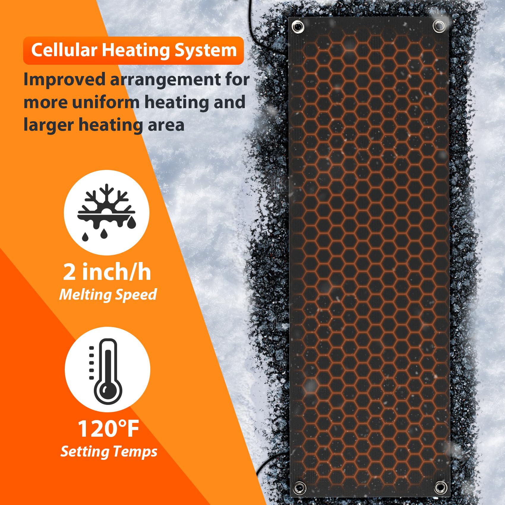 Snapklik.com : Mestyl Heated Snow Melting Mats Outdoor, 20 X 60 Inch ...