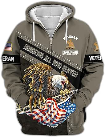 Honoring All Who Served Veteran Hoodies For Men Military Jacket ...