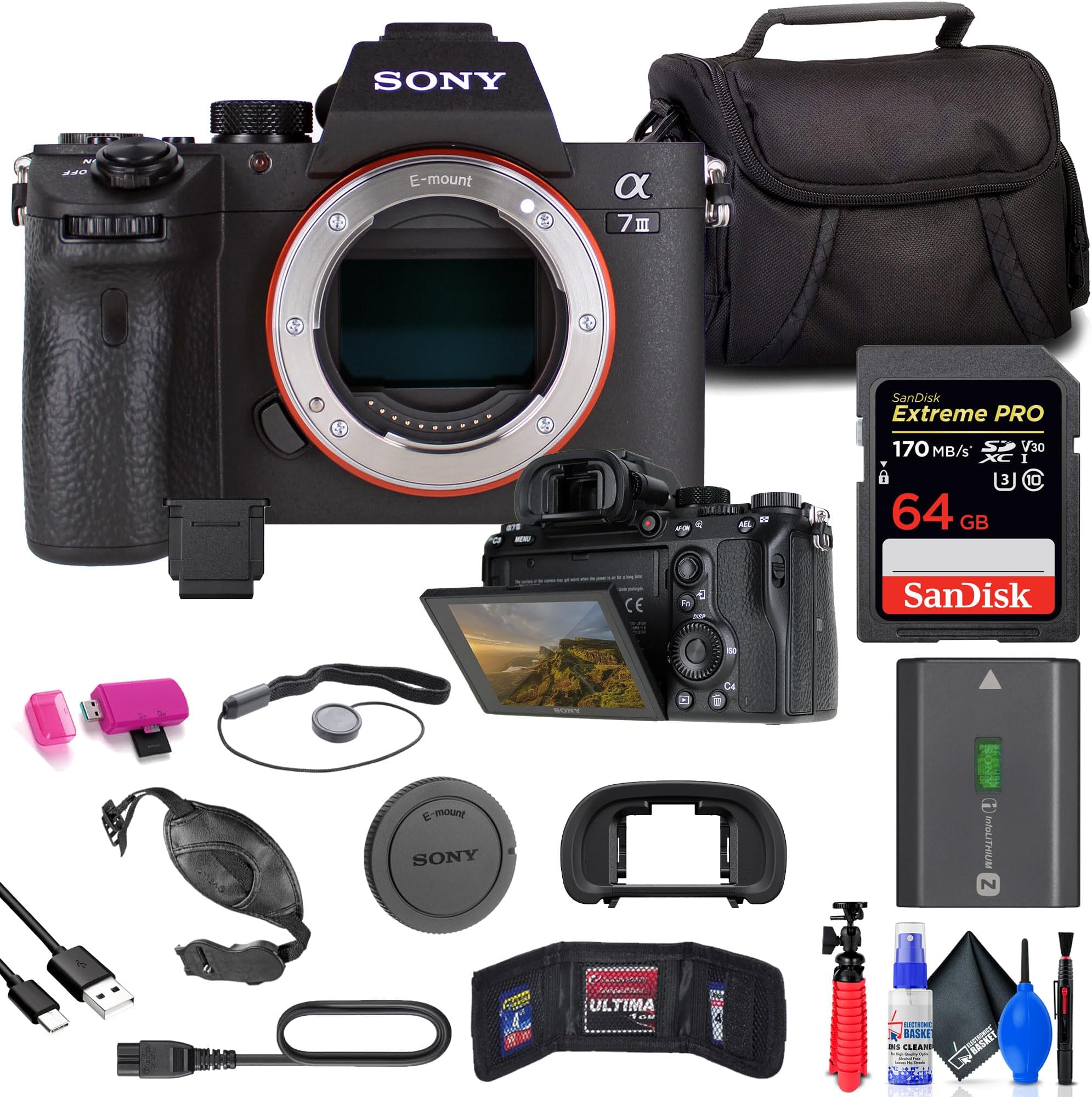 Amazon.com : Sony a7 III Mirrorless Camera (ILCE7M3/B) + 64GB Memory ...
