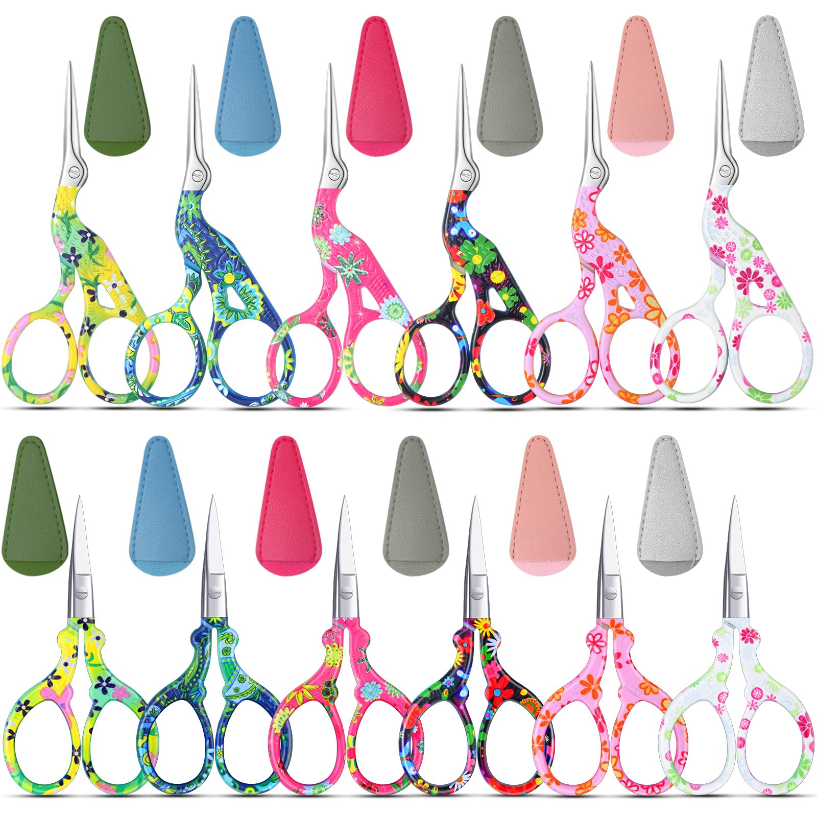 Amazon.com: Therwen 12 Pcs 3.6 Inch Embroidery Scissors with Artificial ...