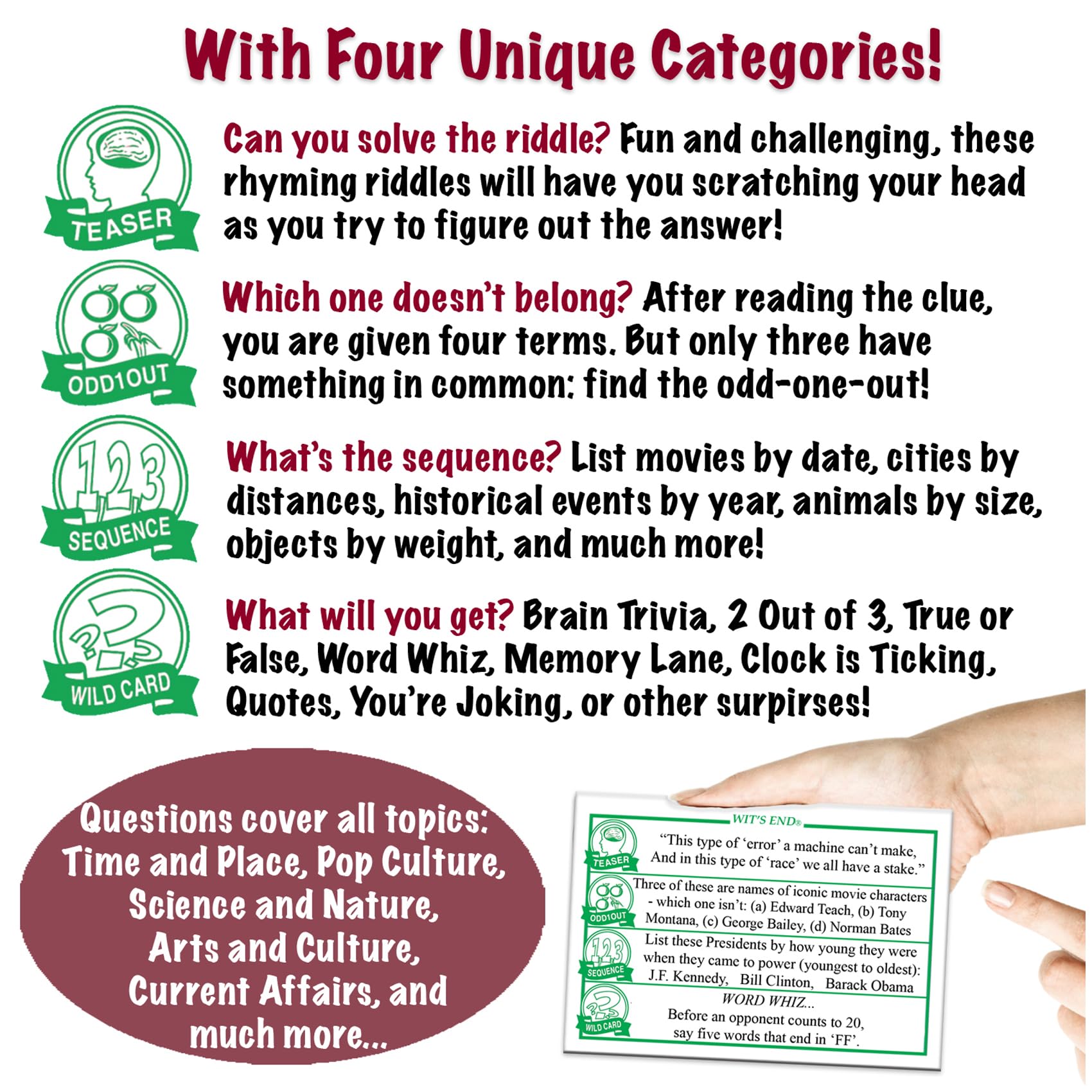 Buy Wit's End - A Mind Challenging Trivia and Brain-Teasing Game That ...