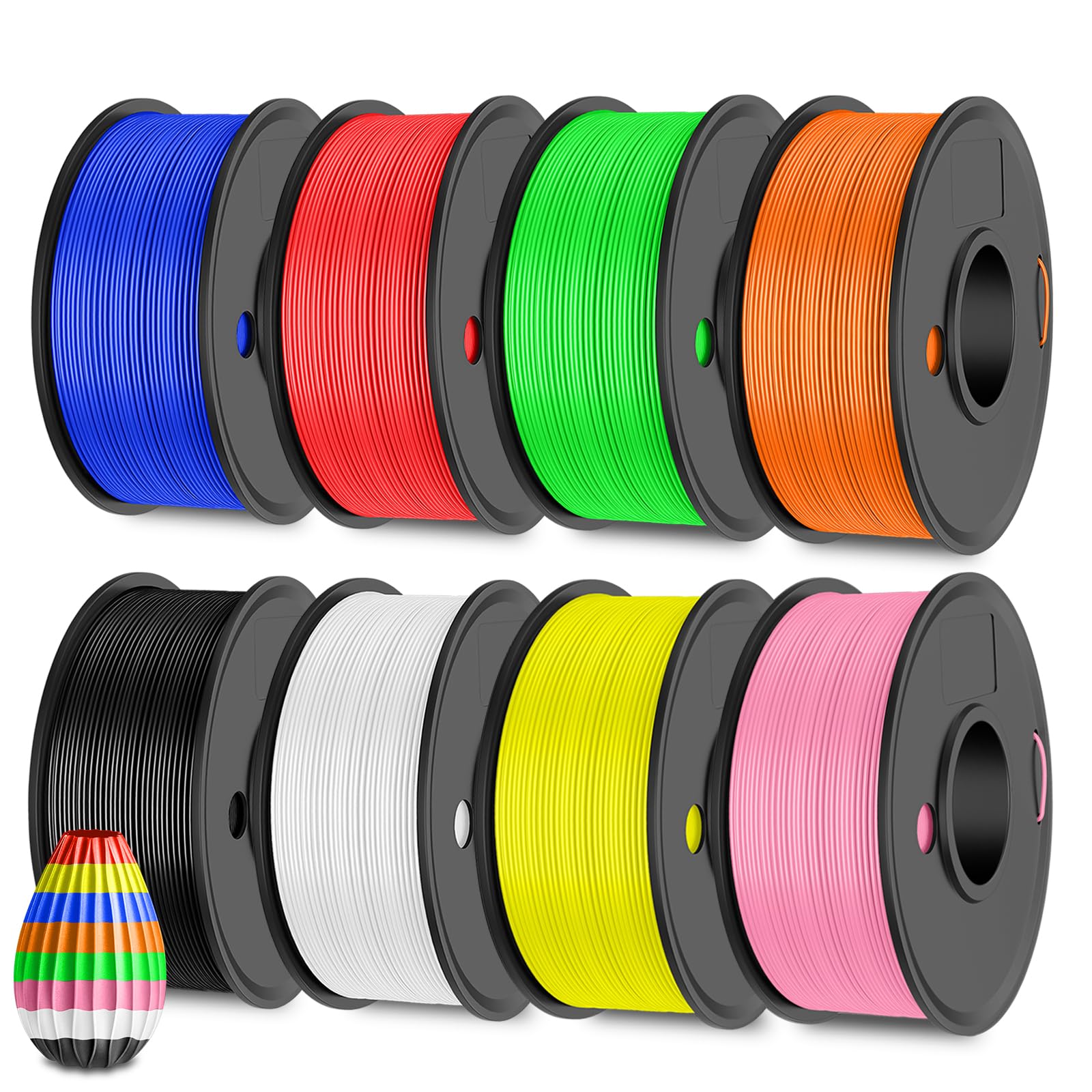 SUNLU PETG Filament 1.75mm Multicolor Bundle, Individually Vacuum ...