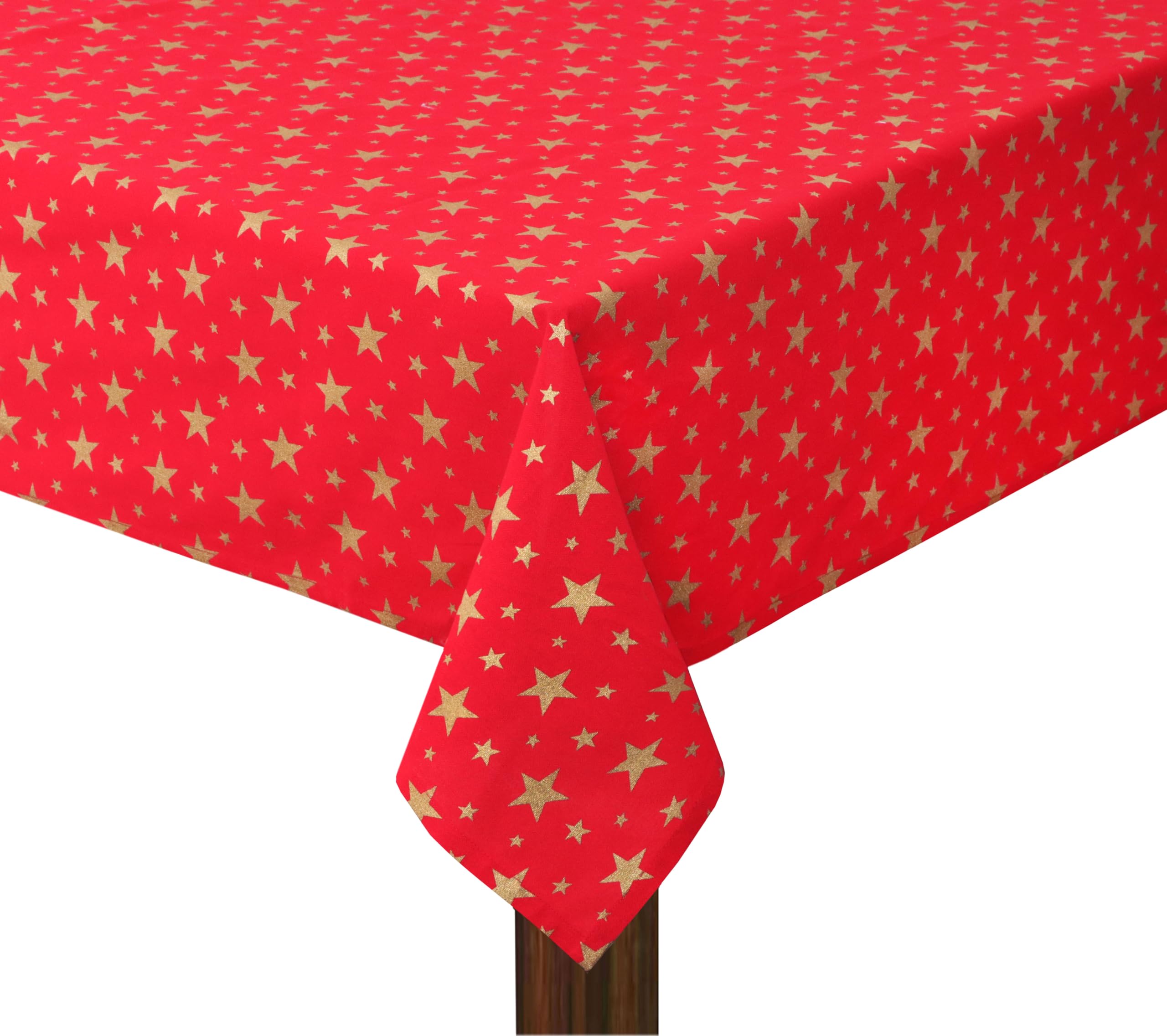 Amazon.com: COTTON CRAFT Christmas Tablecloth - Festive Xmas Red ...
