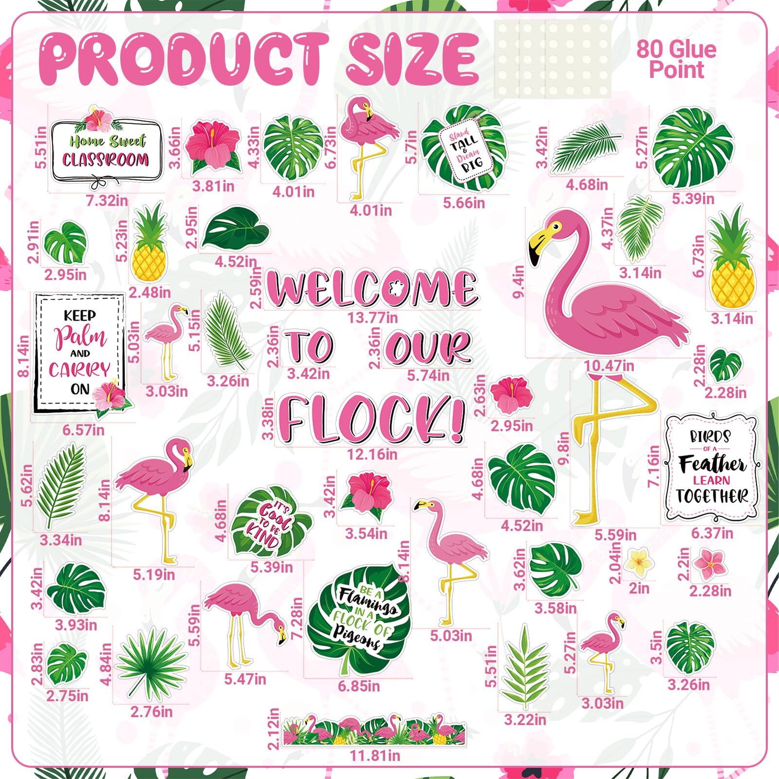 Snapklik.com : Flamingo Bulletin Board Set Pink Flamingo Classroom ...
