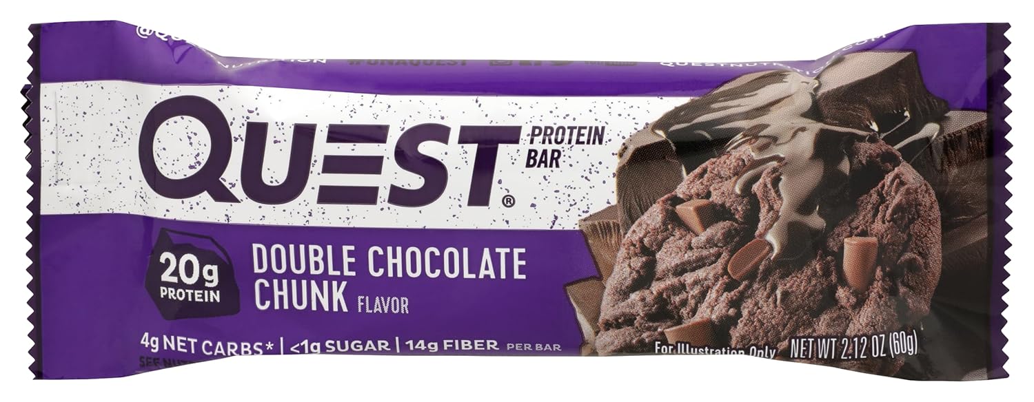 Amazon.com : Quest Nutrition Protein Bar, Double Chocolate Chunk, 20g ...