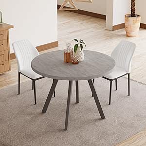 Amazon.com: Zerifevni Round Dining Table Set for 2, Modern Casual ...