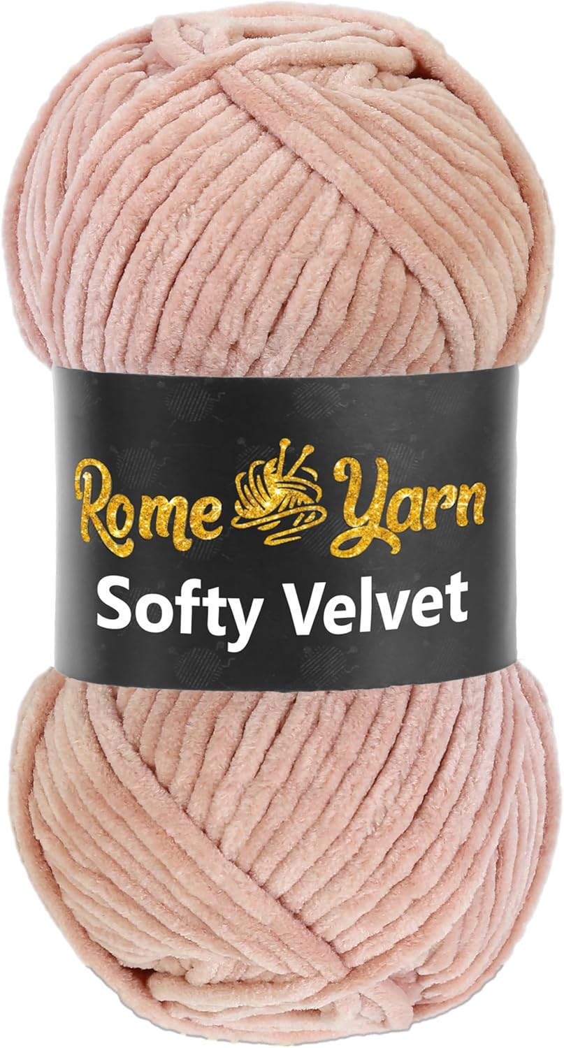 Rome Yarn Softy Velvet Wool 100 g - 120 m | Velvet Yarn Chunky Chenille ...