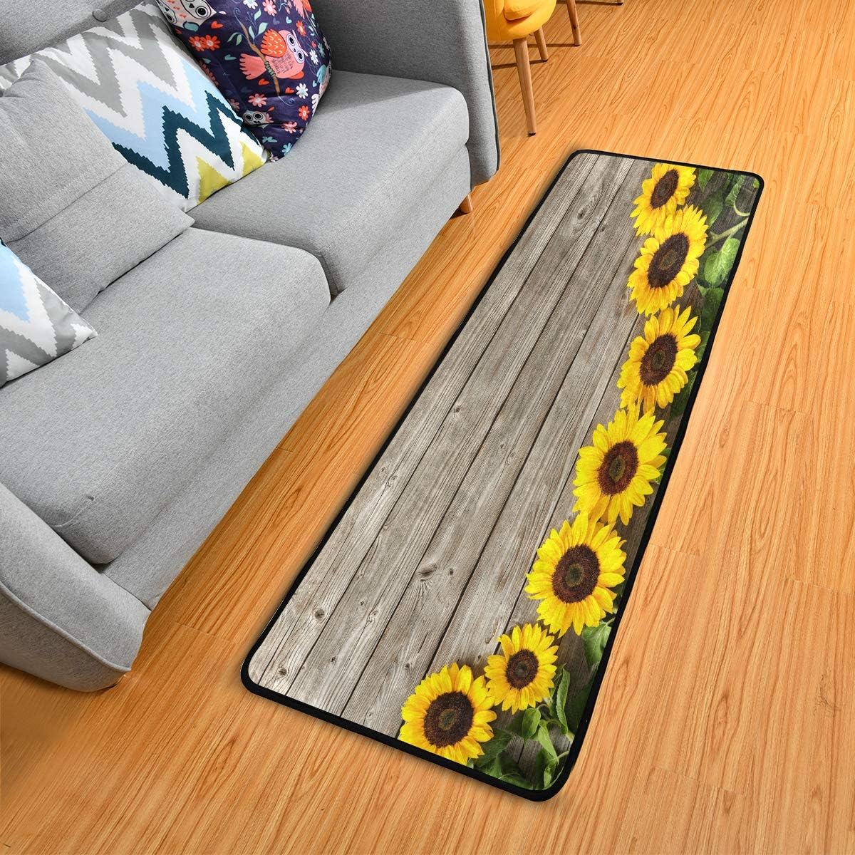 Amazon.com: Blooming Sunflowers Kitchen Rugs Non-Slip Soft Doormats ...