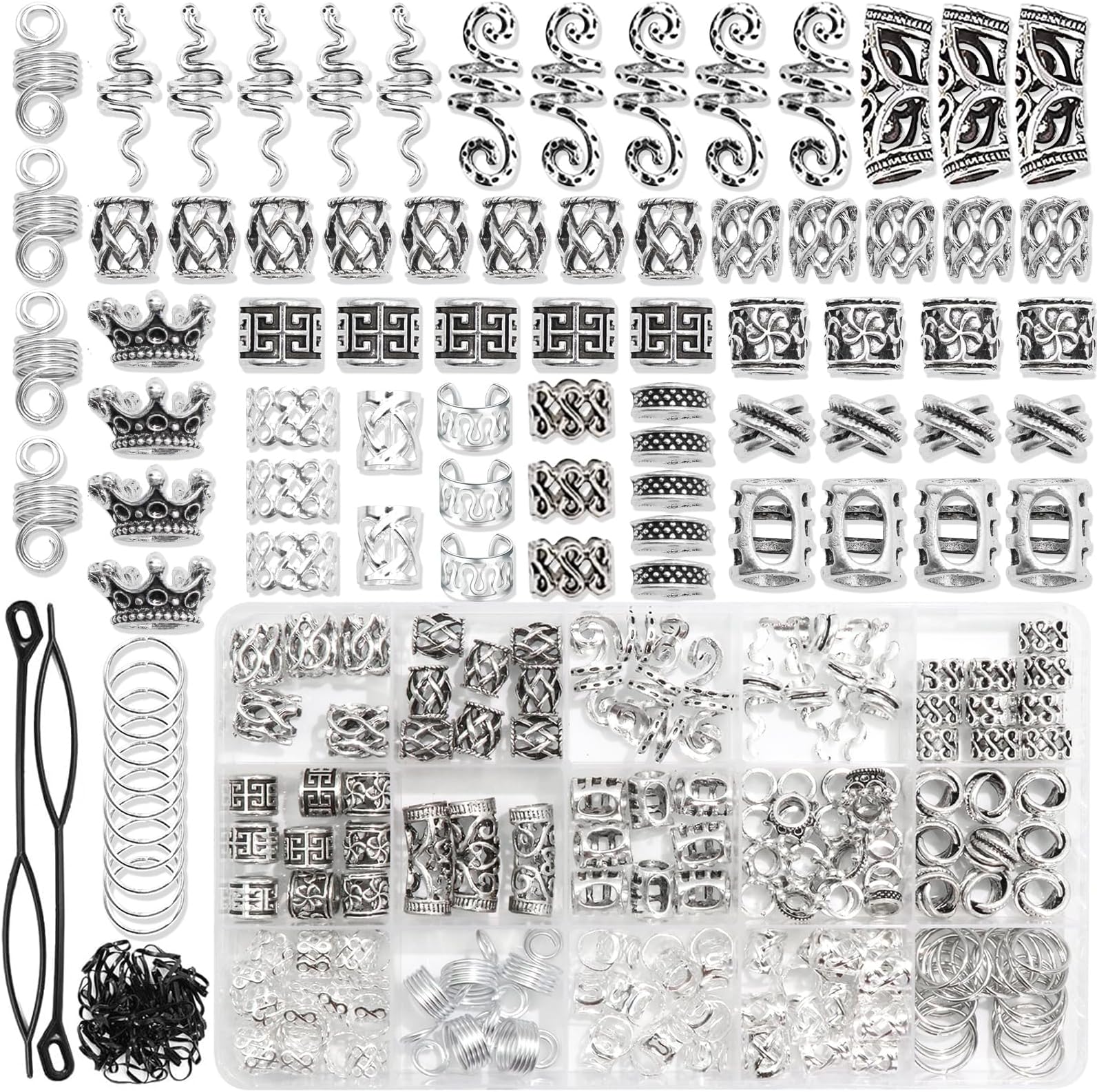 Amazon.com: Fscwlmon 309Pcs Hair Jewelry for Women Braids,Hair Loc Cuff ...