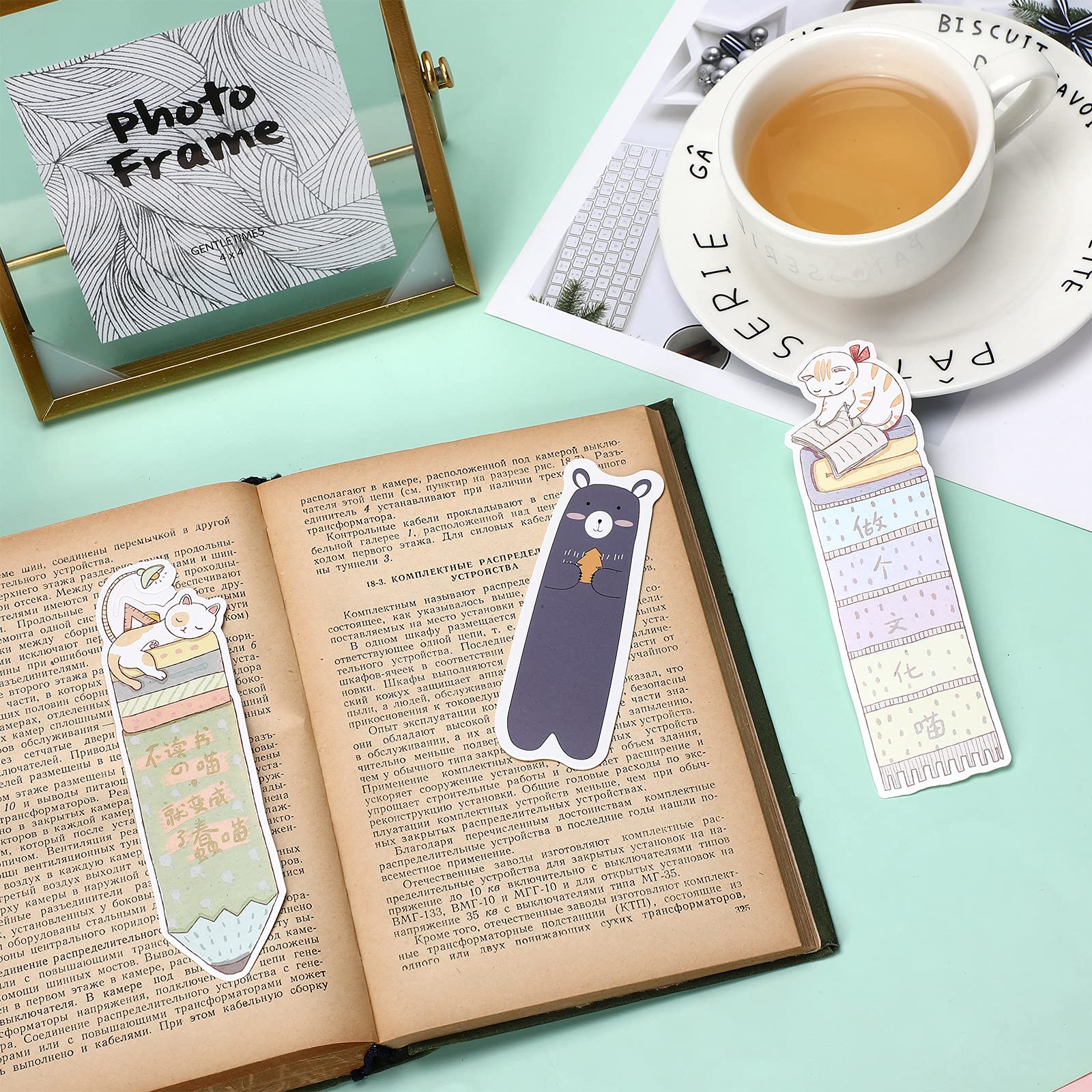 Buy 60 Pieces Cute Animal Paper Bookmarks Cartoon Cat Anime Reading ...