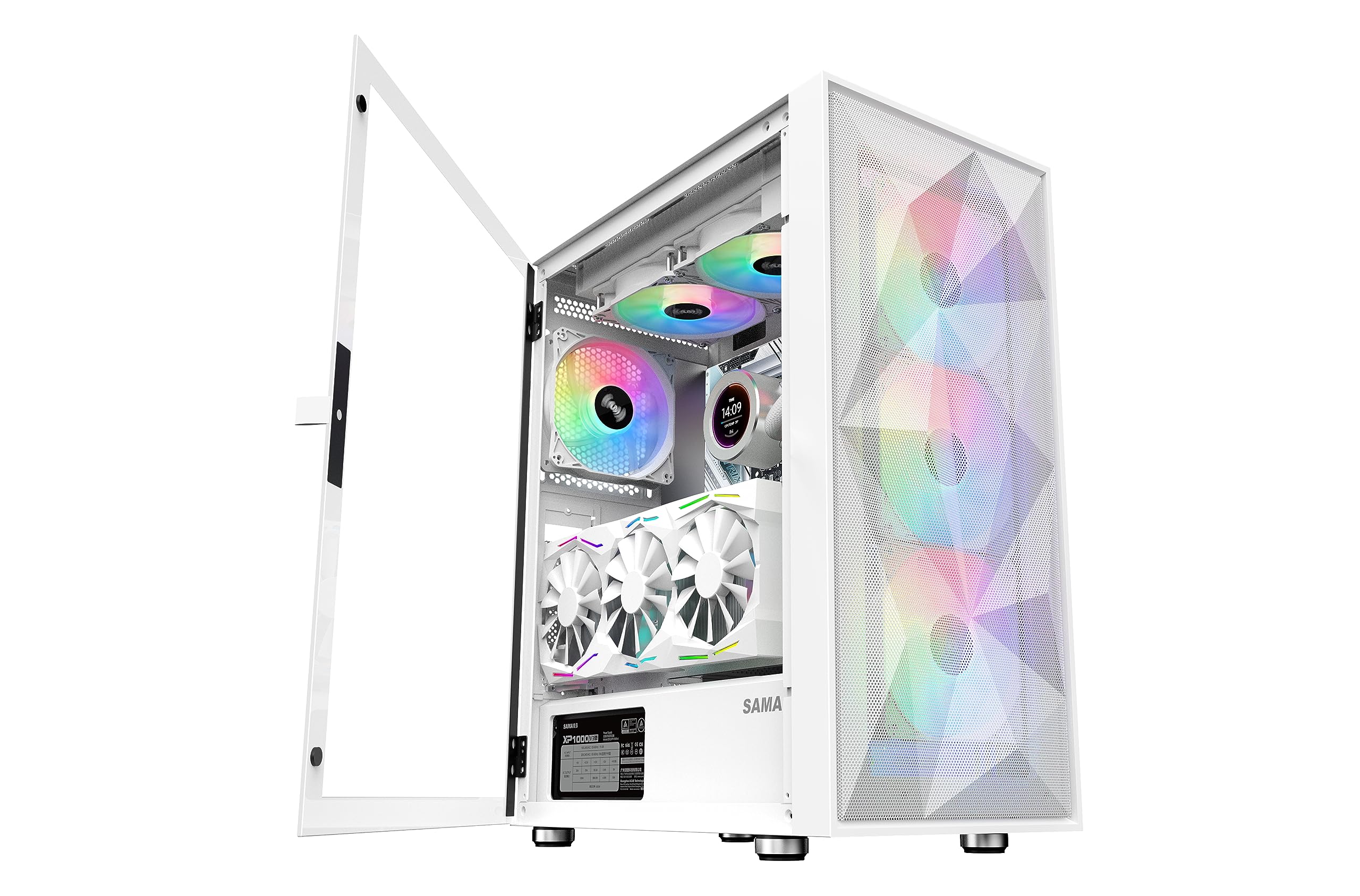 Buy SAMA 3509 Tempered Glass ATX Mid Tower Gaming Computer Case w/ 4 x ...