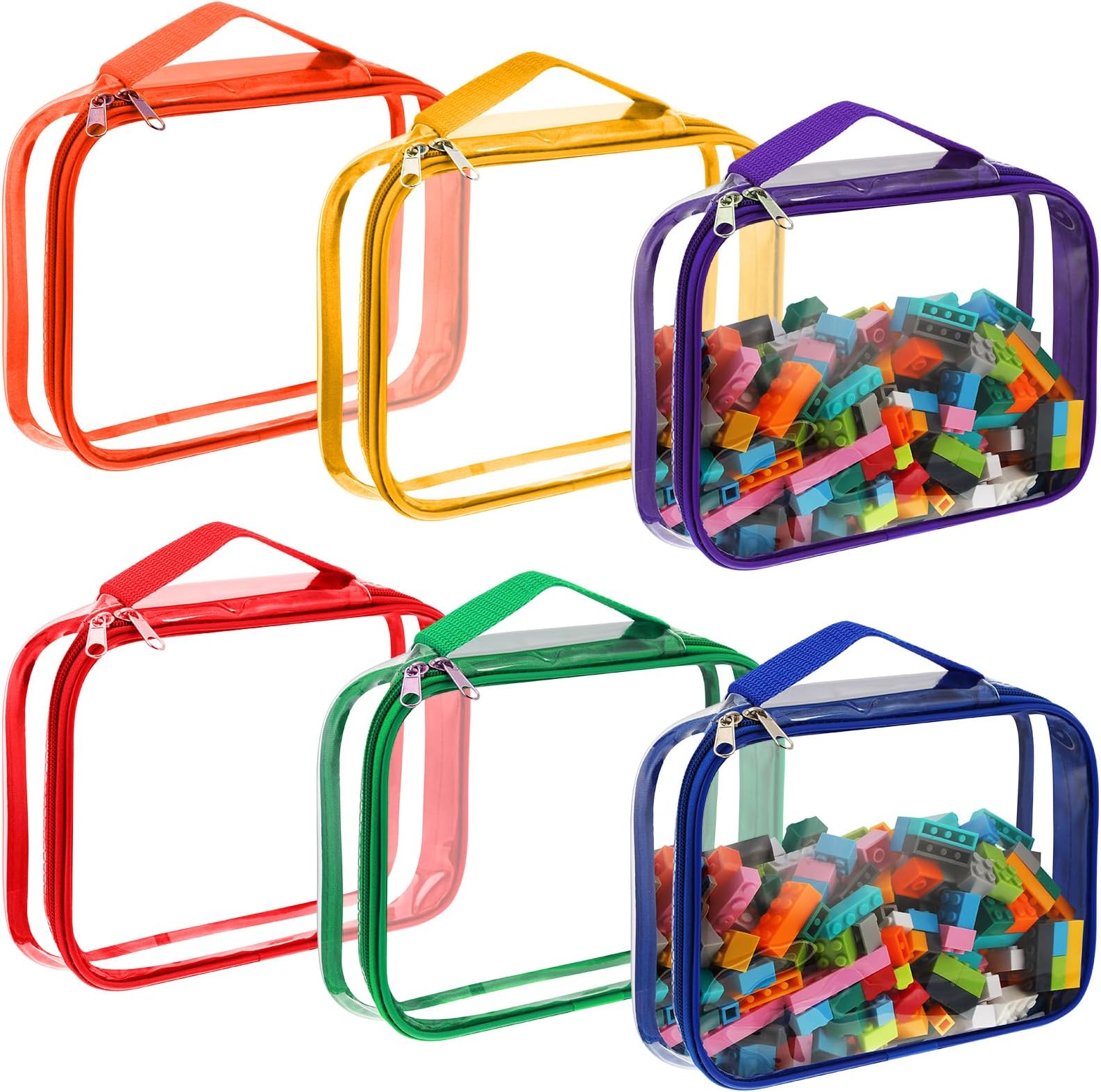 Amazon.com: Sanwuta 6 Packs Toy Storage Bags, PVC Organizing Bags with ...
