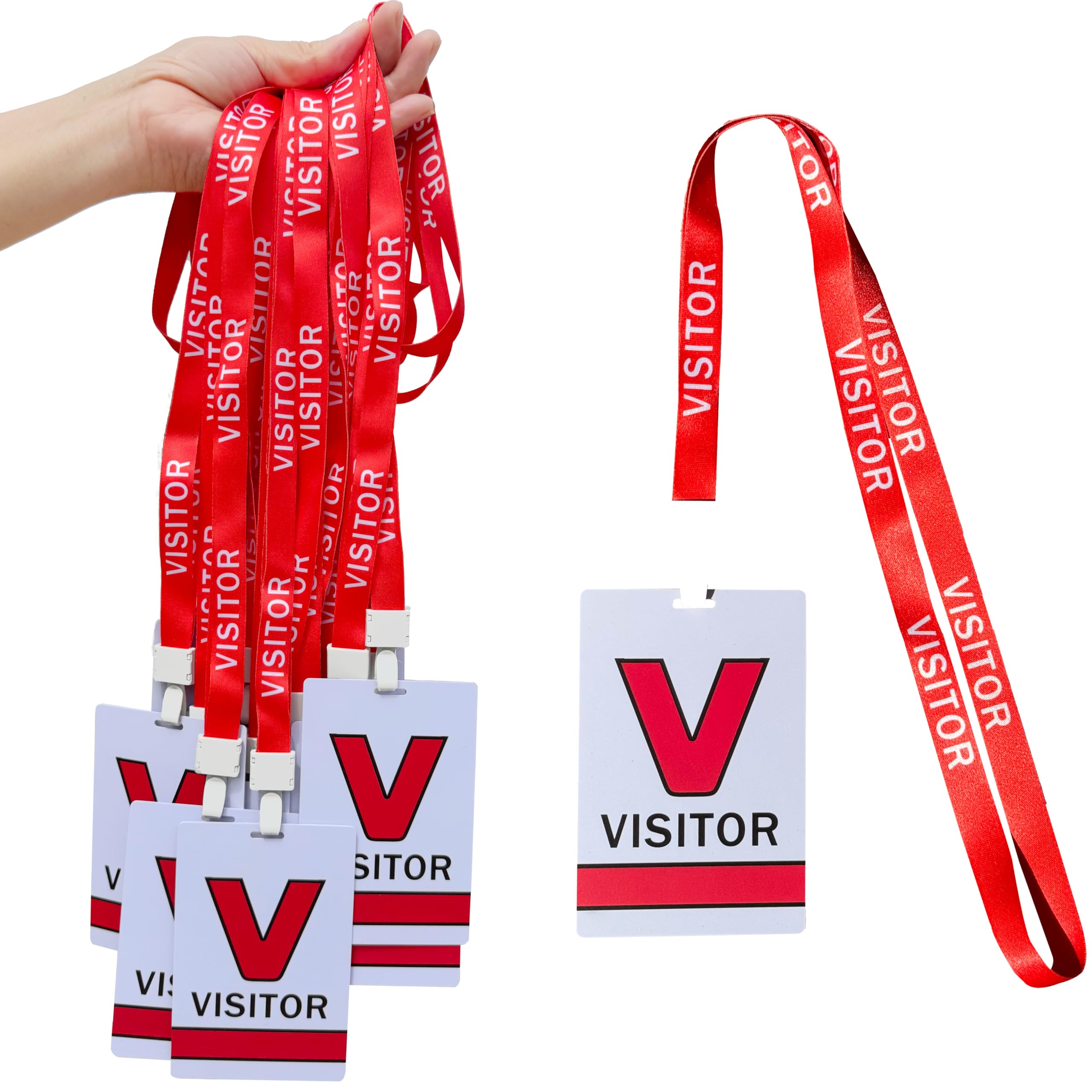 Amazon.com : 25 PVC Visitor Badge lanyards and Plastic Pass Cards ...