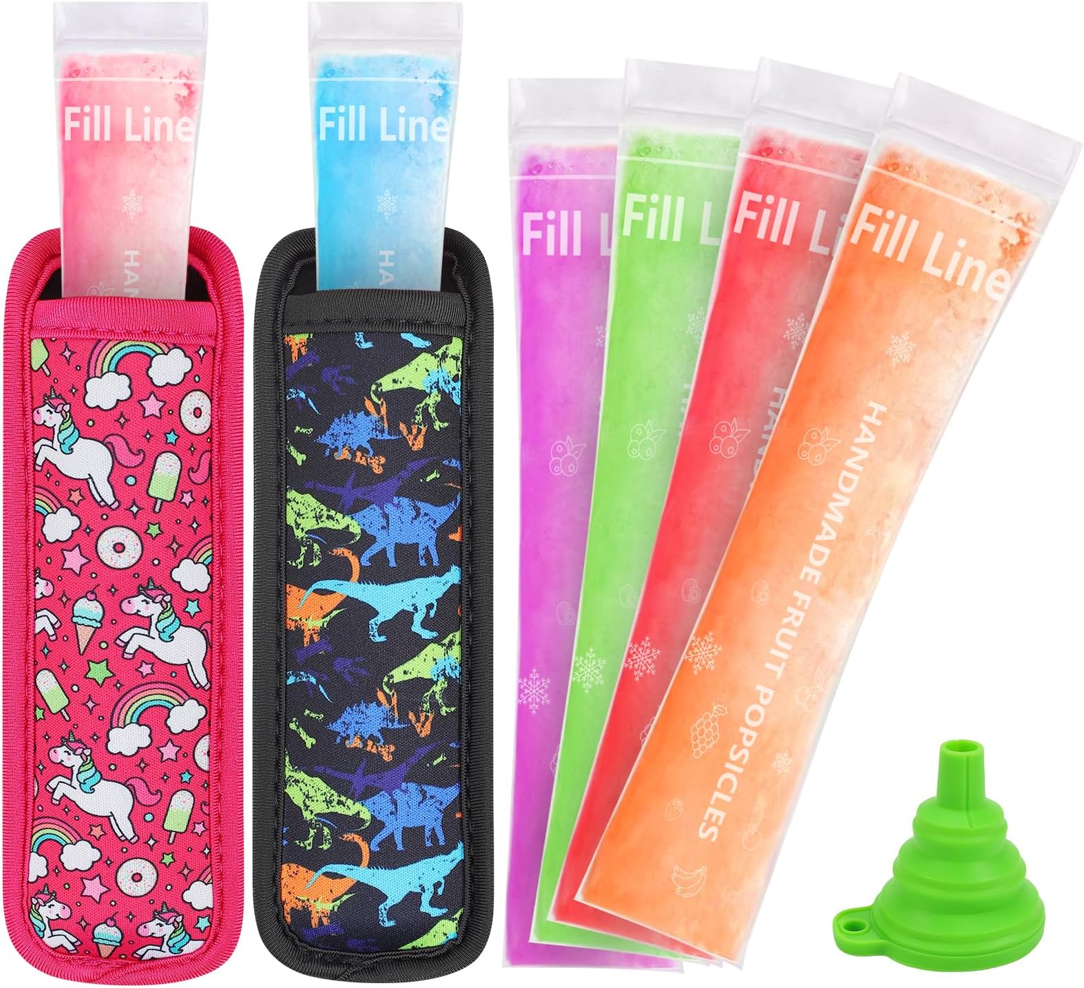 Amazon.com: 100 Pcs Disposable Ice Popsicle Mold Bags BPA Free Freezer ...