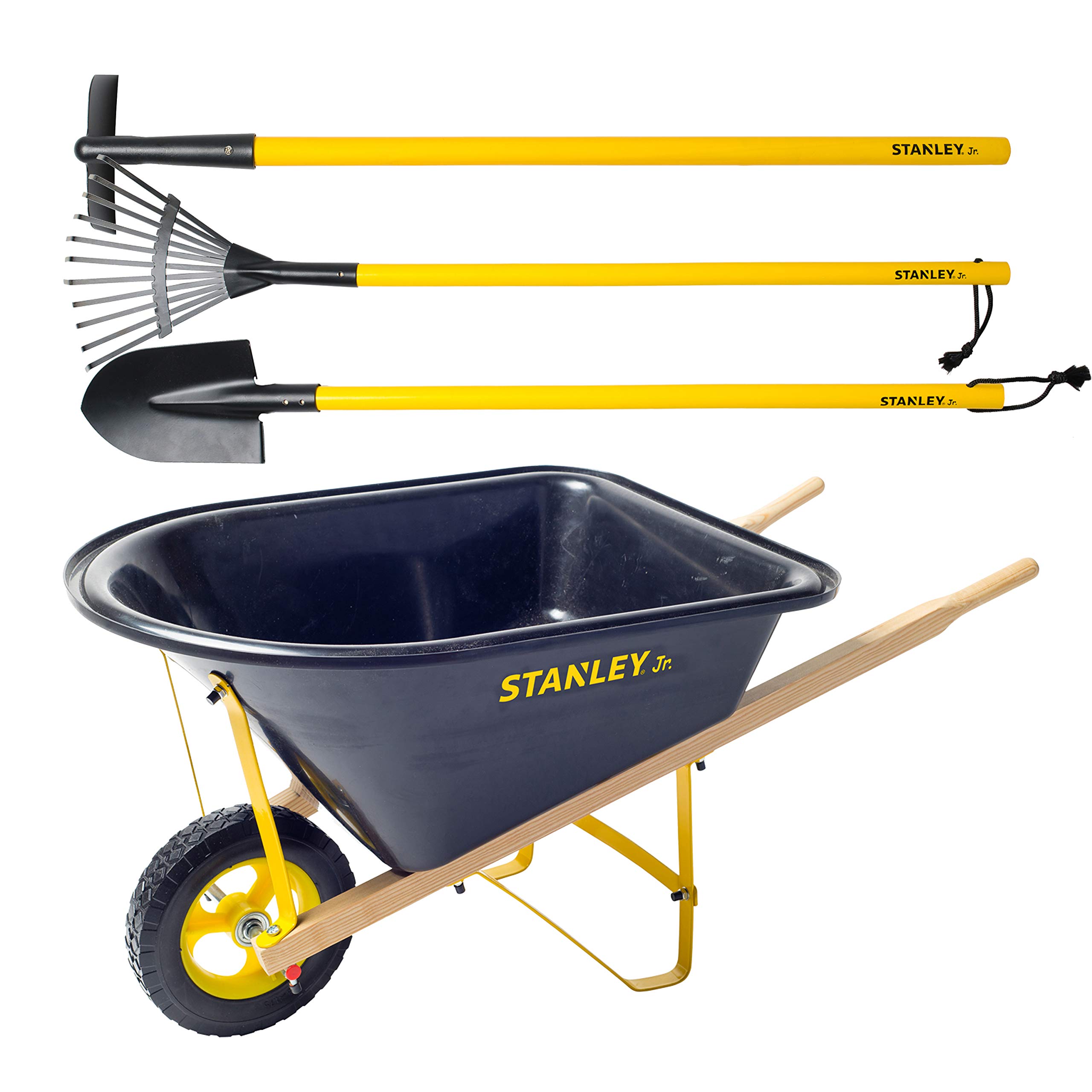 Red Tool Box Stanley Jr - 3 Piece Long Garden Tools and Wheelbarrow for ...