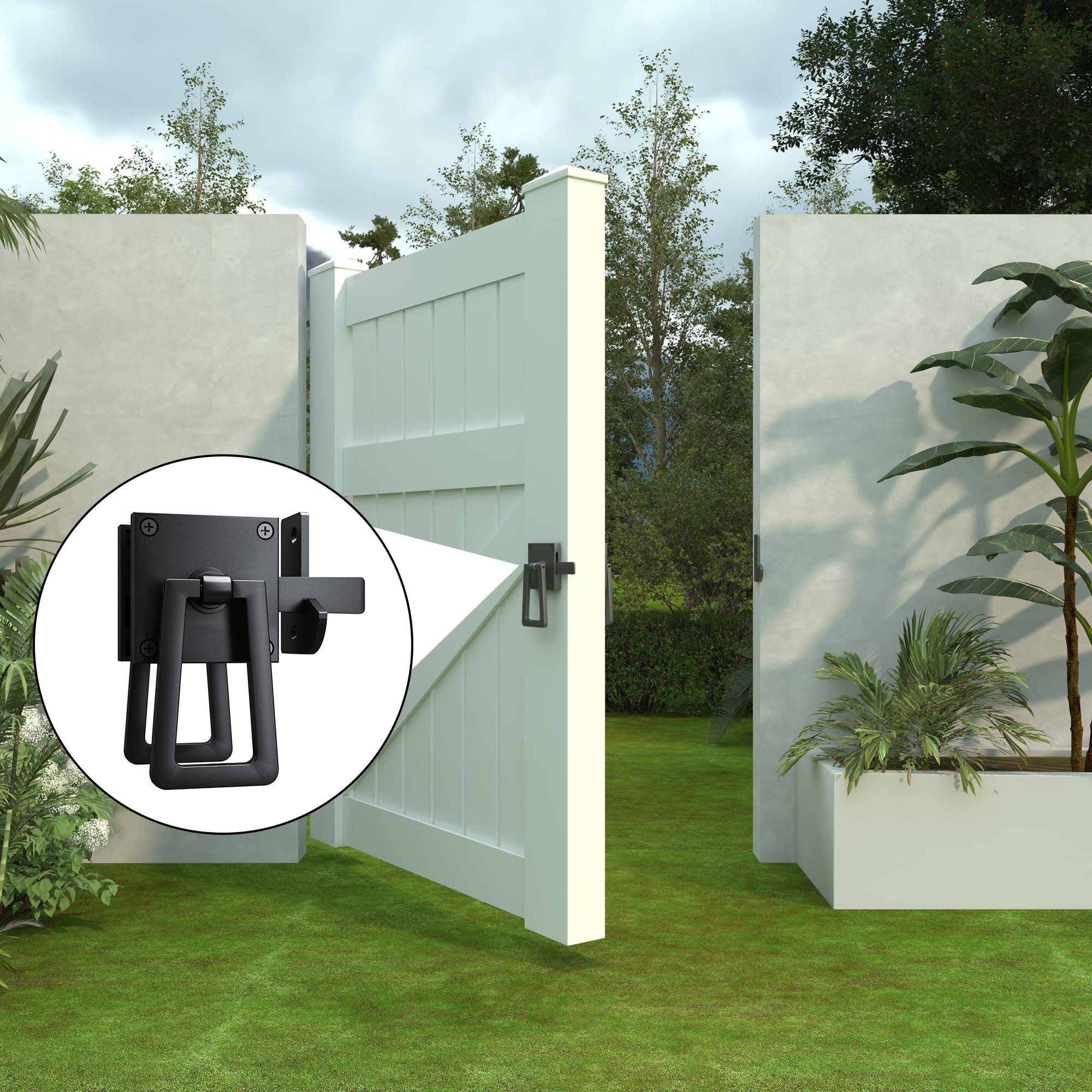 Snapklik.com : Jugreat Double Side Gate Latch, Heavy Duty Gate Latches ...