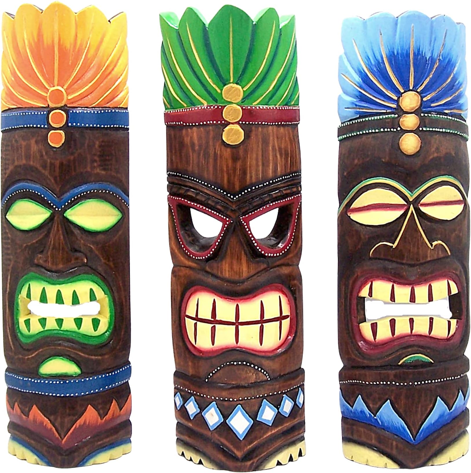 Amazon.com: WorldBazzar Set of 3 Polynesian Hawaiian Tiki Bar Style ...
