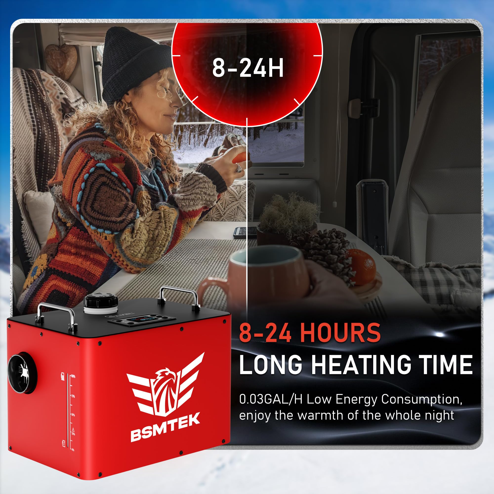 Snapklik.com : BSMTEK 185Gal Diesel Heater 110V/12V/24V, All-in-One 8KW ...