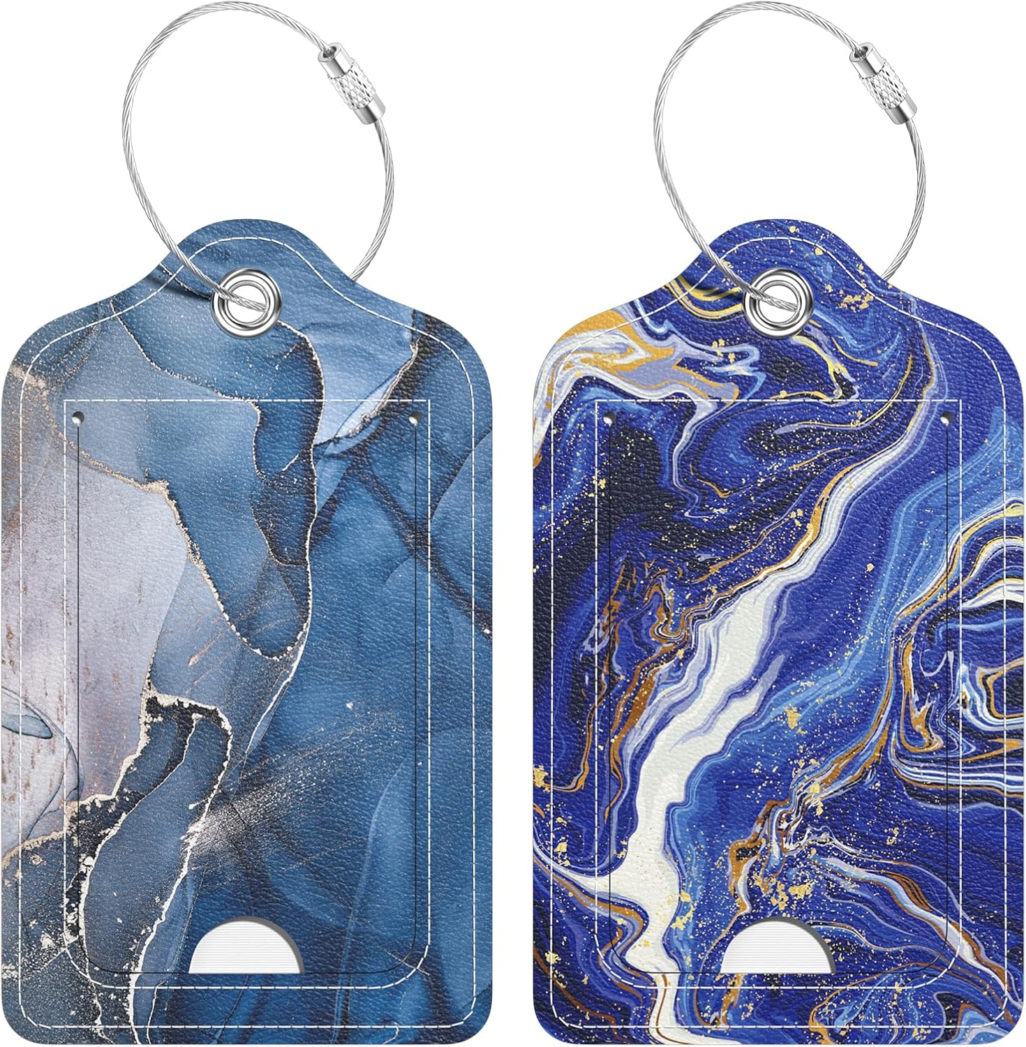 Amazon.com: Hsxnam 2 Pack PU Leather Luggage Tags for Suitcase, Travel Cruise Luggage Tag with ...