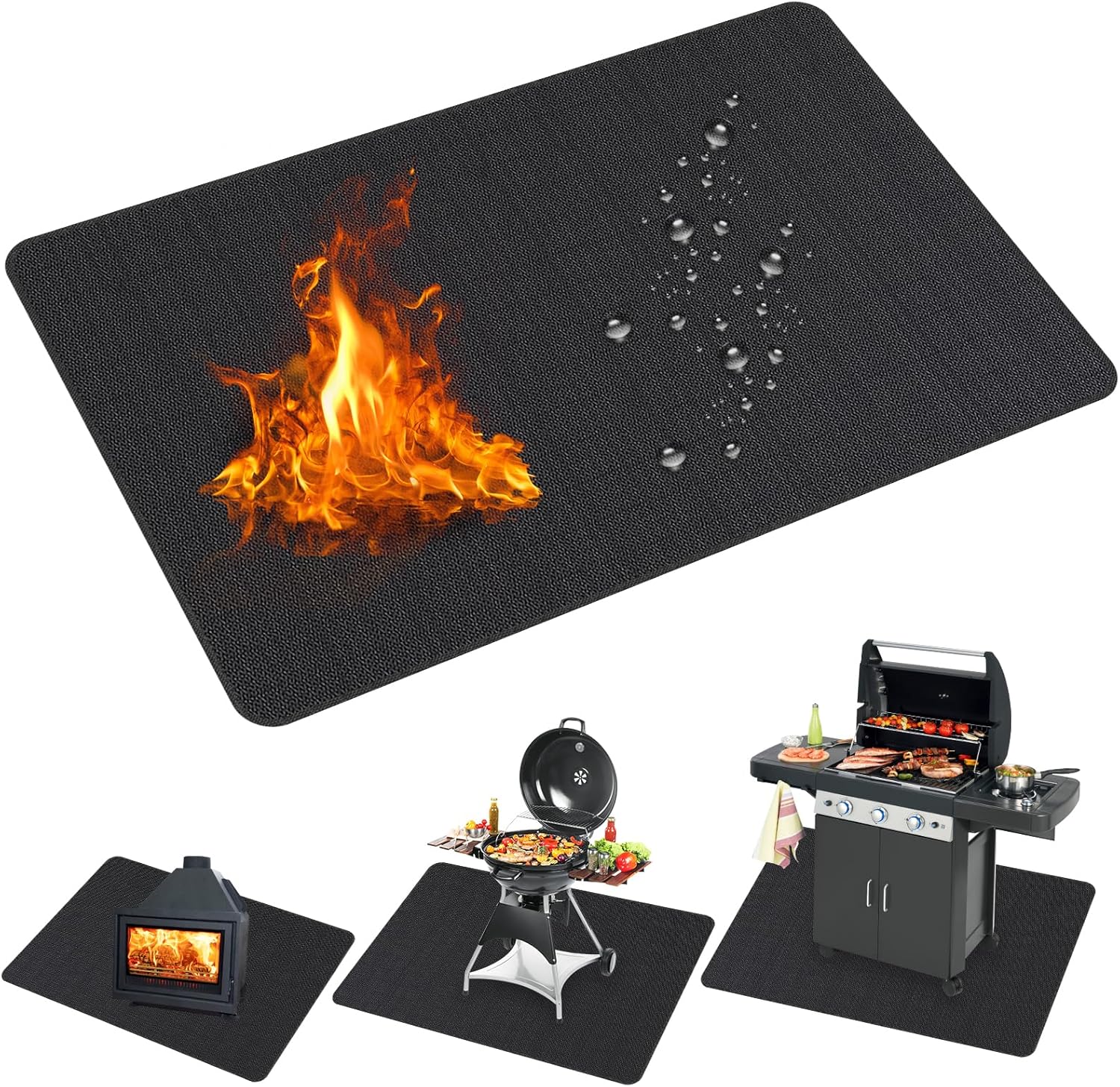 Amazon.com: McKuk 70 x 48 inches Under Grill Mats for Outdoor Grill ...