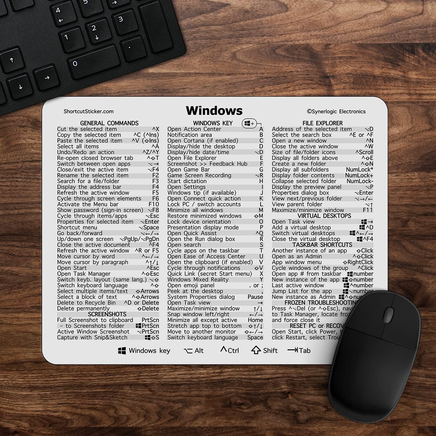 Amazon.com: Synerlogic Windows 10/11 Ultimate Keyboard Shortcut ...