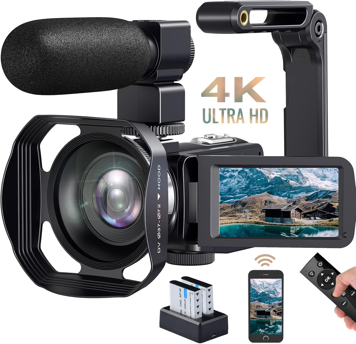 Amazon.com : 4K Camcorder Video Camera Ultra 48MP 18X Digital Zoom ...