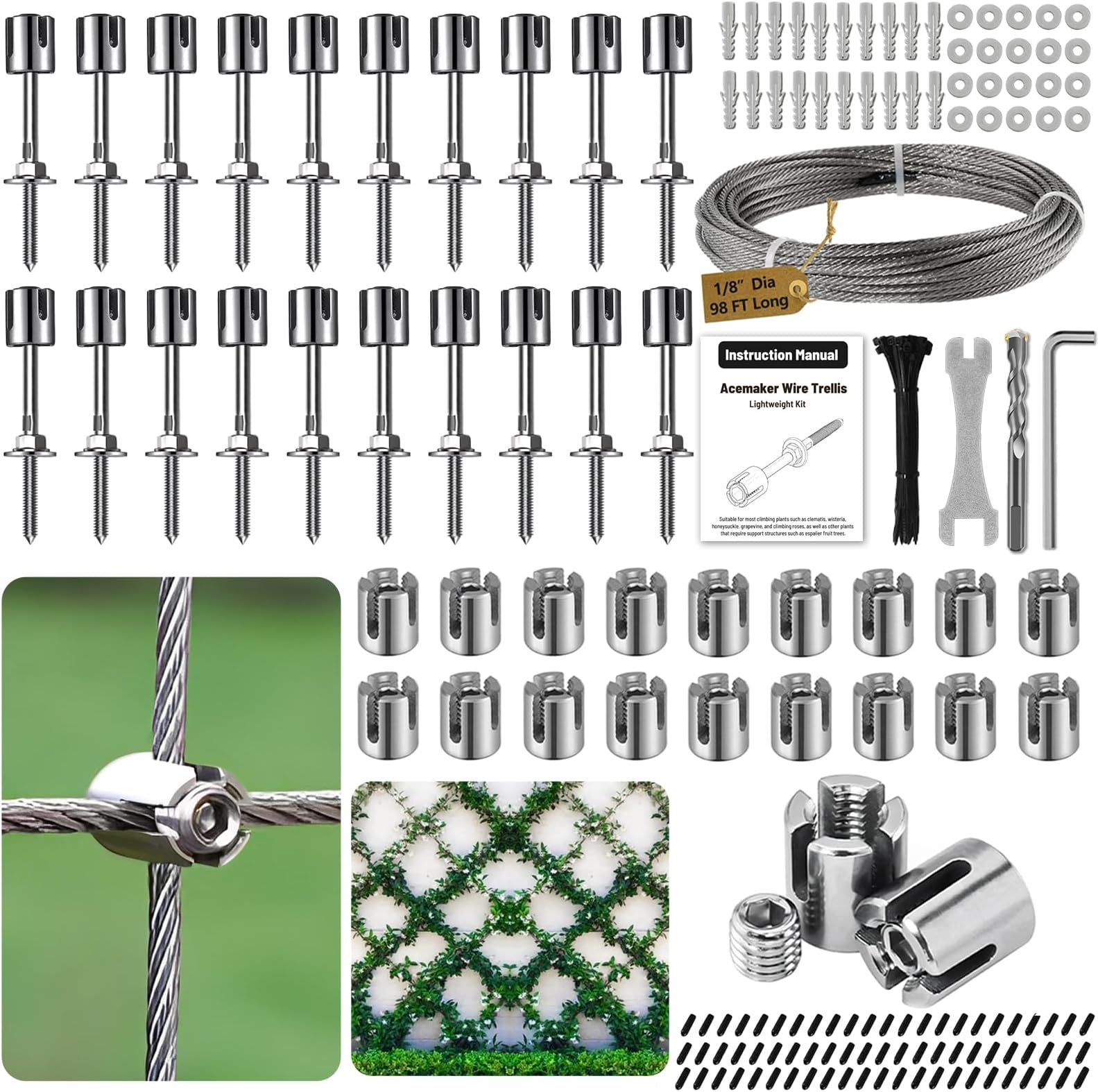 Amazon.com : 20Pcs Heavy Duty Cross Cable Clamp +20Pcs Cross Head ...