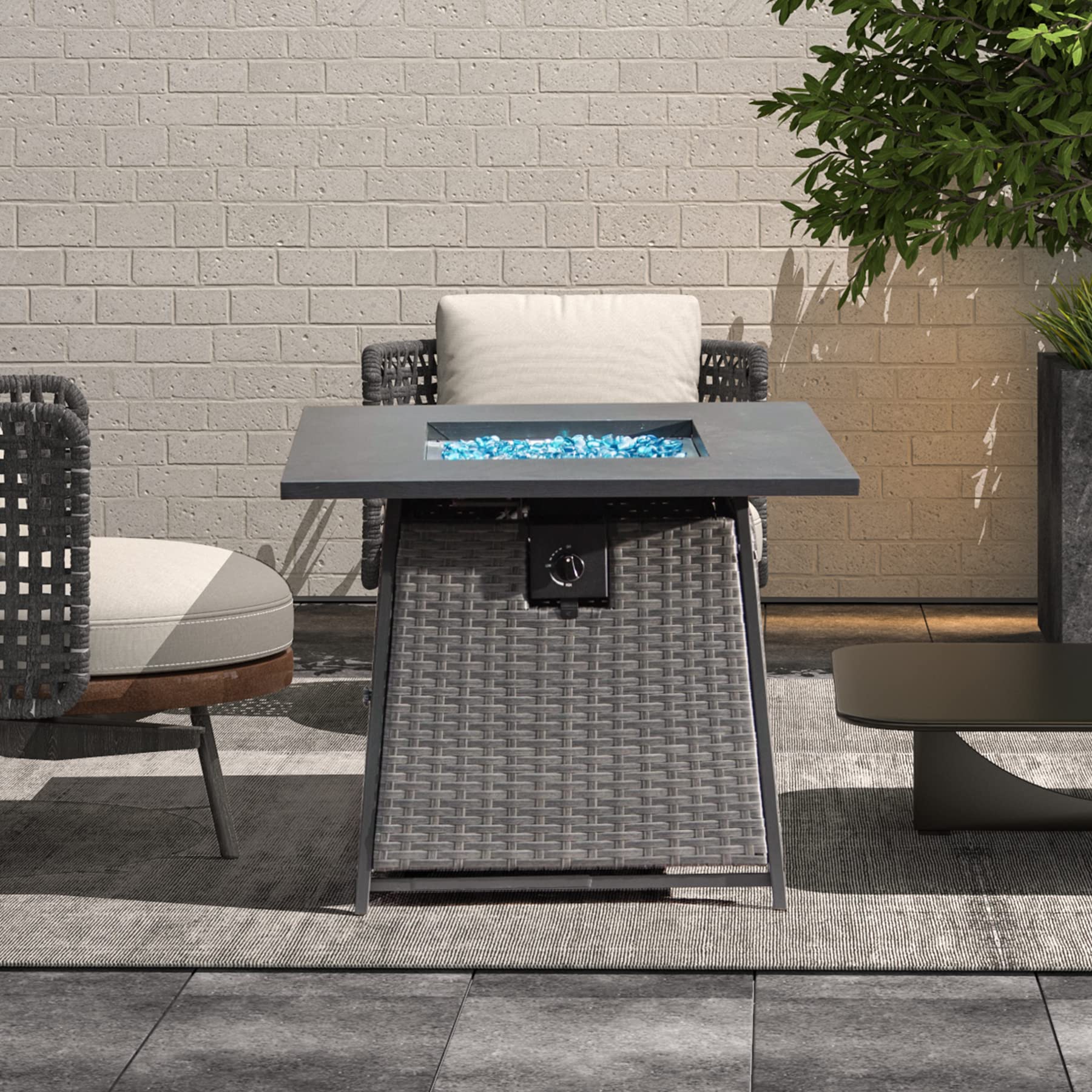 Amazon.com: Domi 28in Propane Fire Pit, 50,000 BTU Gas Fire Pit Table ...