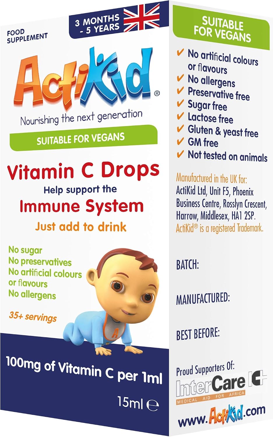 ActiKid Vitamin C Drops 100mg per 1ml - 15ml for Infants and Children ...
