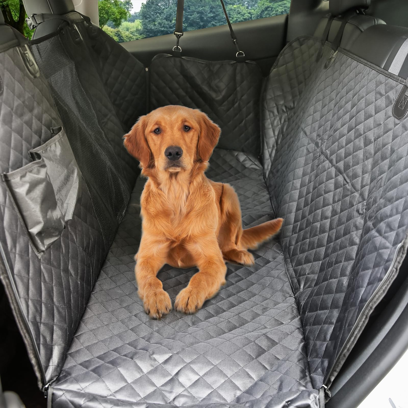 Amazon.com: Backseat Car Cover for Dogs, Premium durable Hammock with ...