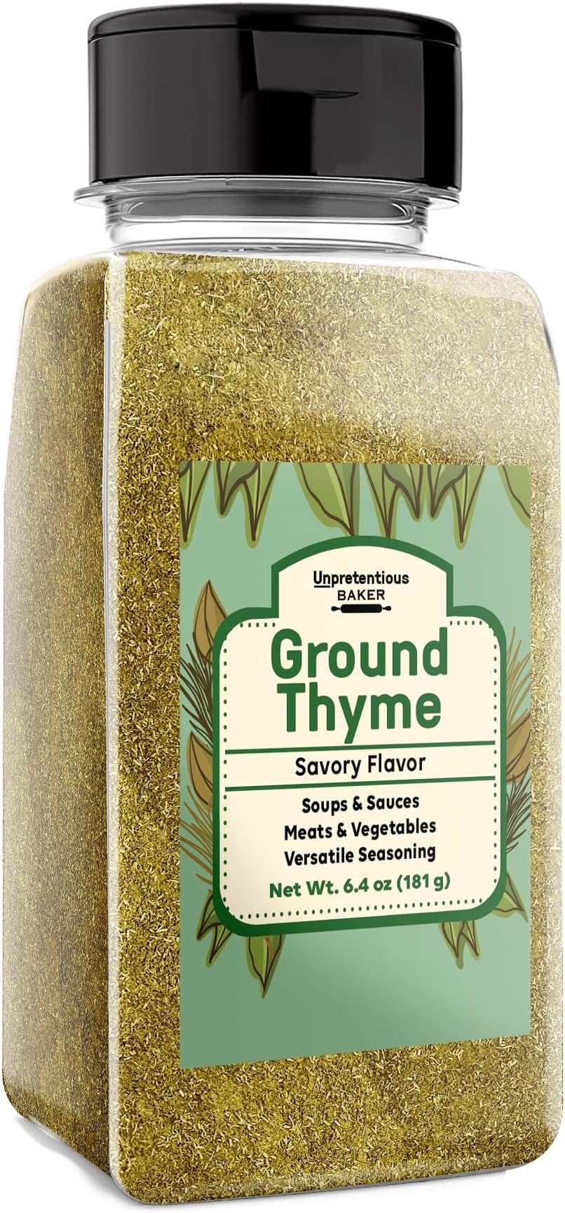 Amazon.com : Unpretentious Ground Thyme, 6.4 oz, Versatile Seasoning ...