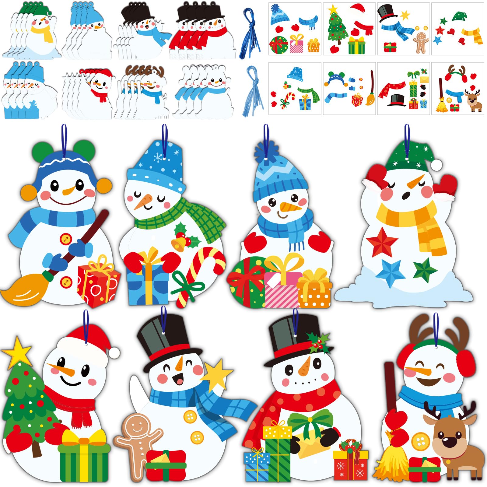 Amazon.com: Qyeahkj 528 Pcs Winter Snowmen Craft Kits Winter Paper DIY ...