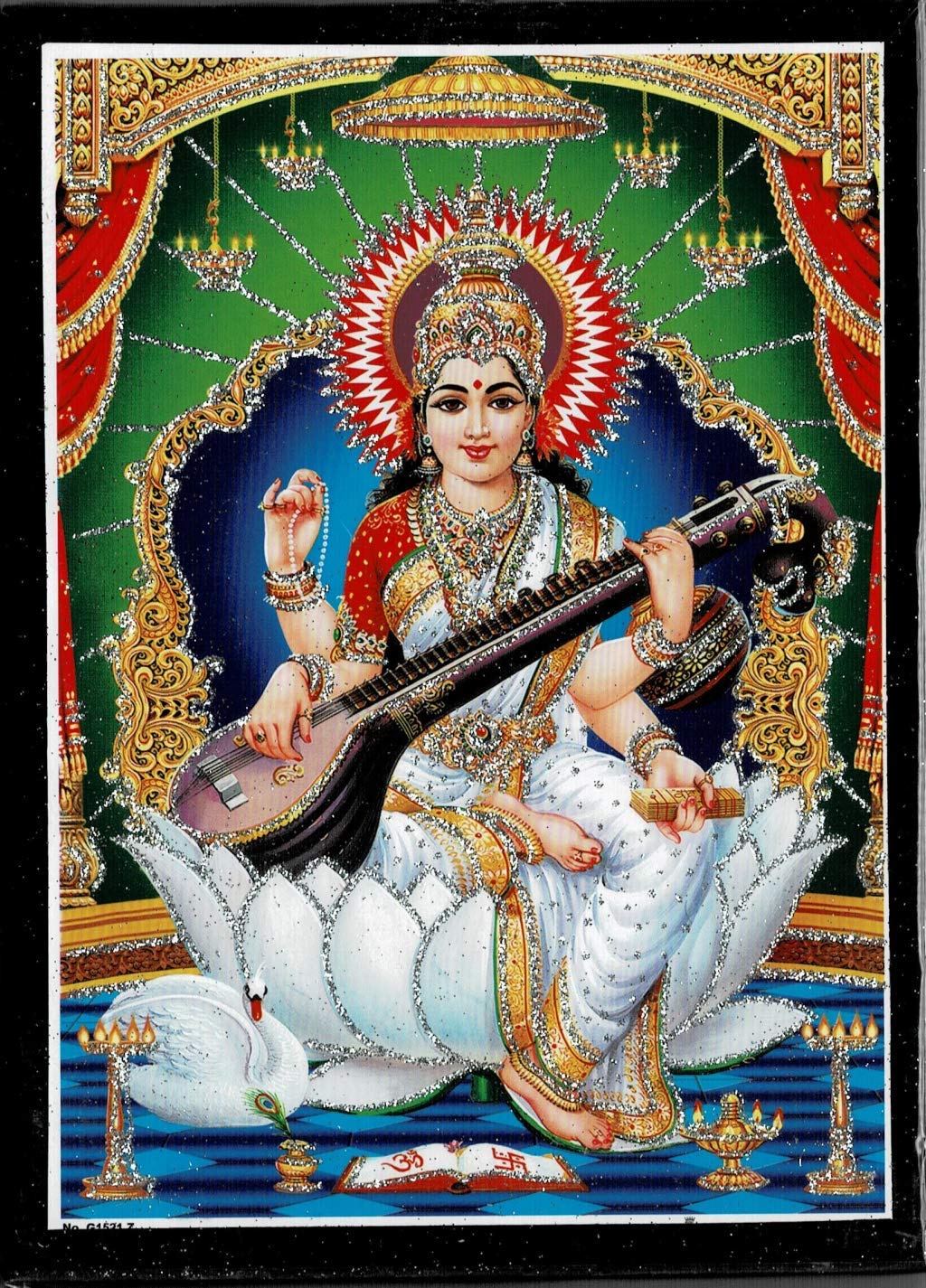Buy Saraswati Maa Photo With Frame Big Size | Saraswati Photo Frame ...