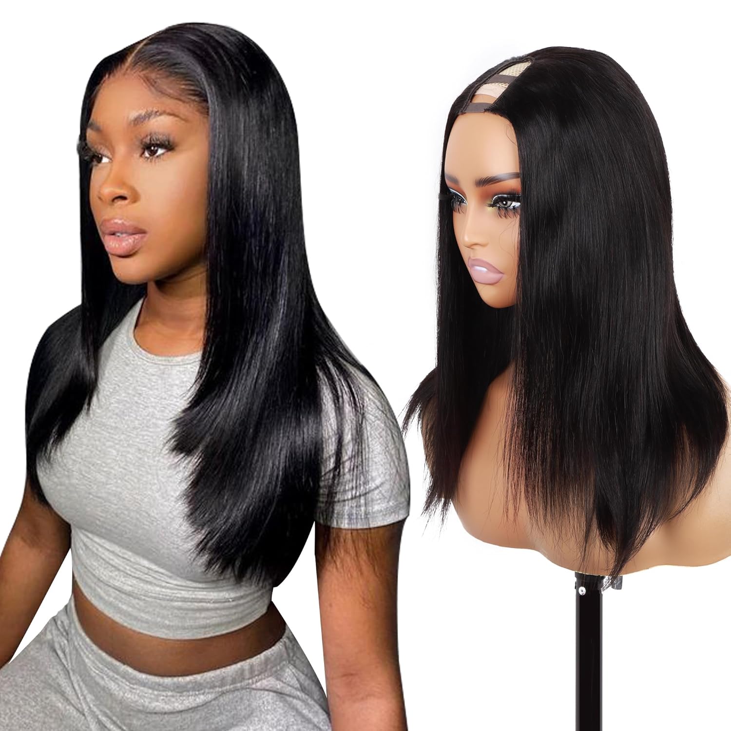 Amazon.com : Orientfashion U Part Straight Wig 14-28inch 150% Density ...
