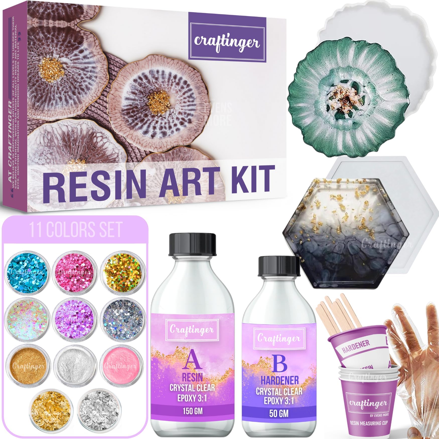 exploralearn Ultimate Resin Art Kit - DIY Earring, Keychain, Coaster ...
