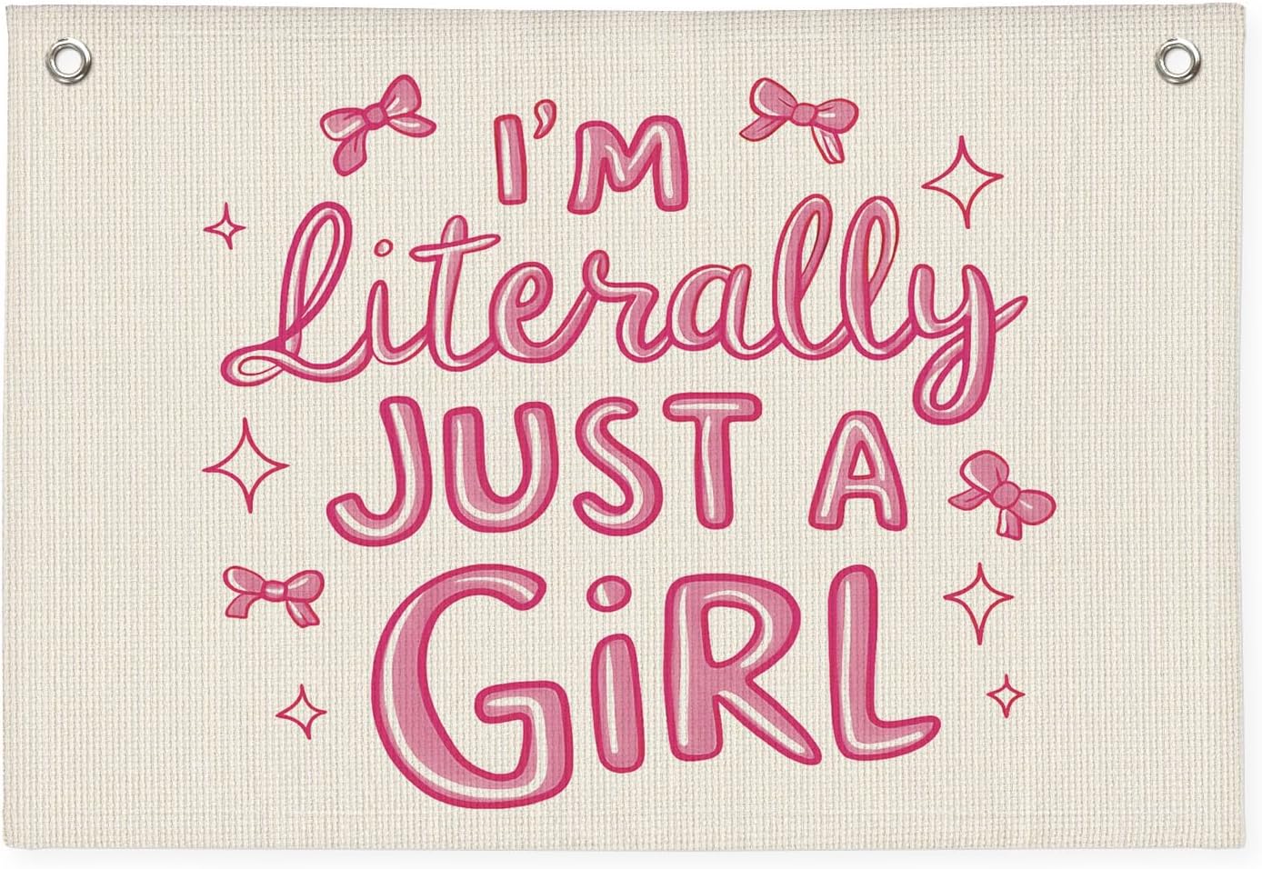 Amazon.com: PLKMN Girls Room Decor, Pink Bow Banner, I'm Literally Just ...