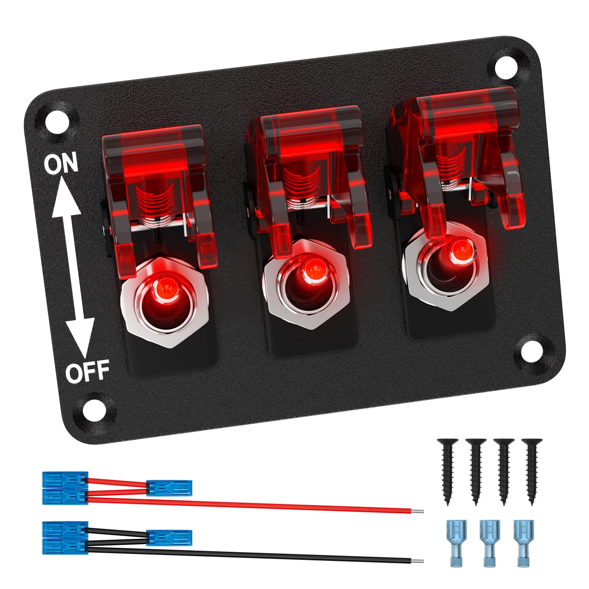 Snapklik.com : Toggle Switch 12V 3 Gang Universal Toggle Switch Panel ...