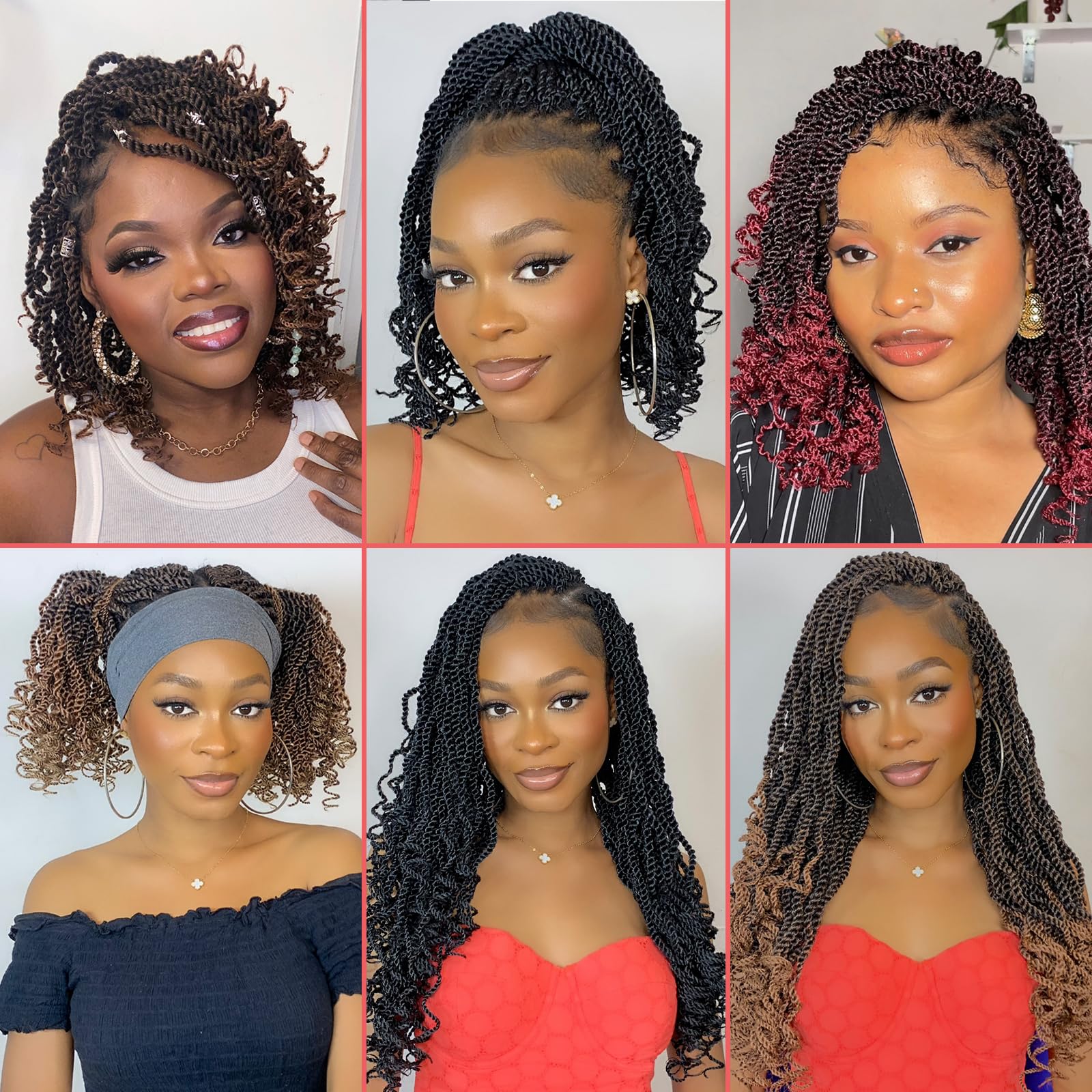 Snapklik.com : Leeven 6 Inch Short Senegalese Twist Crochet Hair