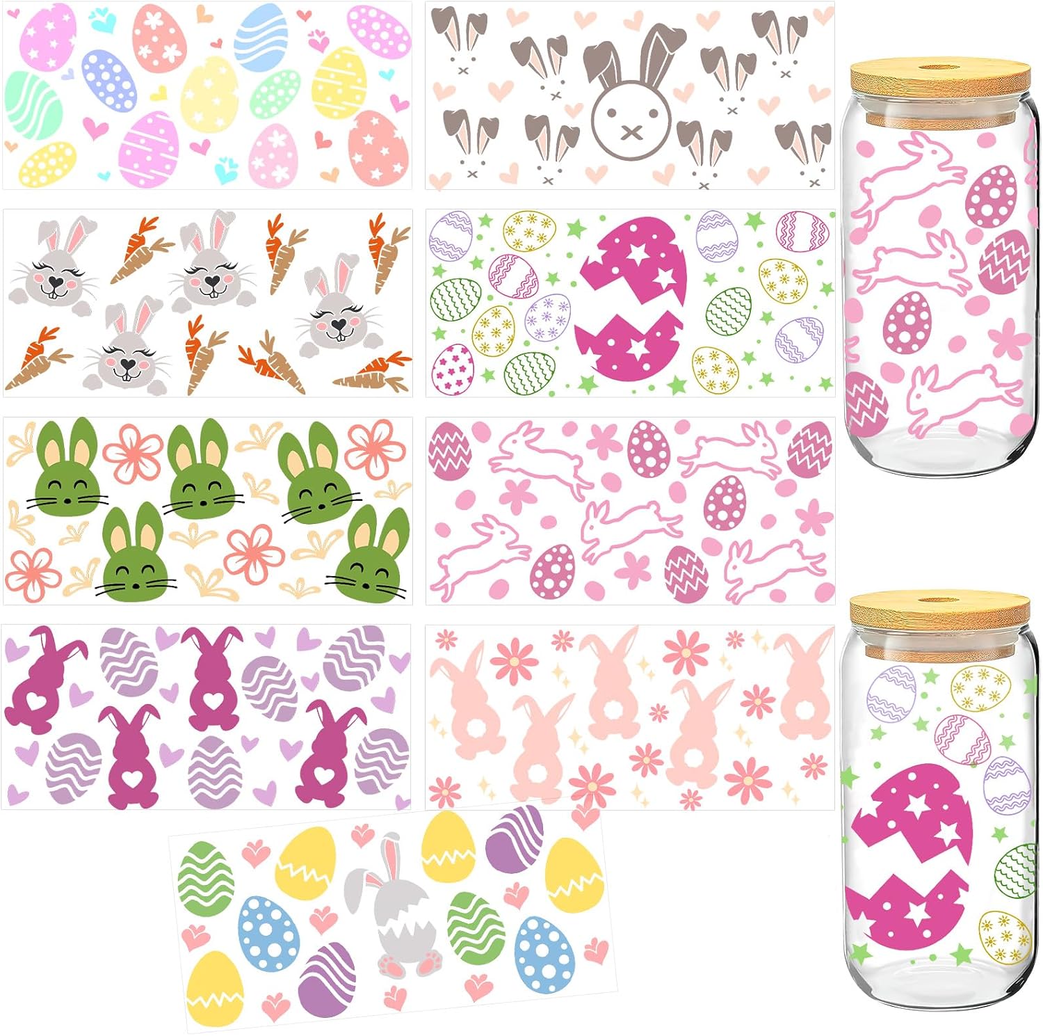 Amazon.com: AUGSUN Easter UV DTF Transfer Sticker, 9 Sheets Easter ...