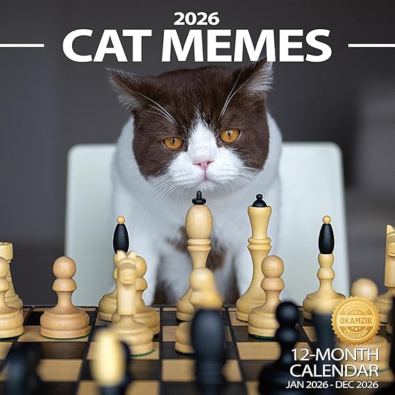 Amazon.com: Wall Calendar 2026 Planner Calendar - Cat Memes Hangable ...