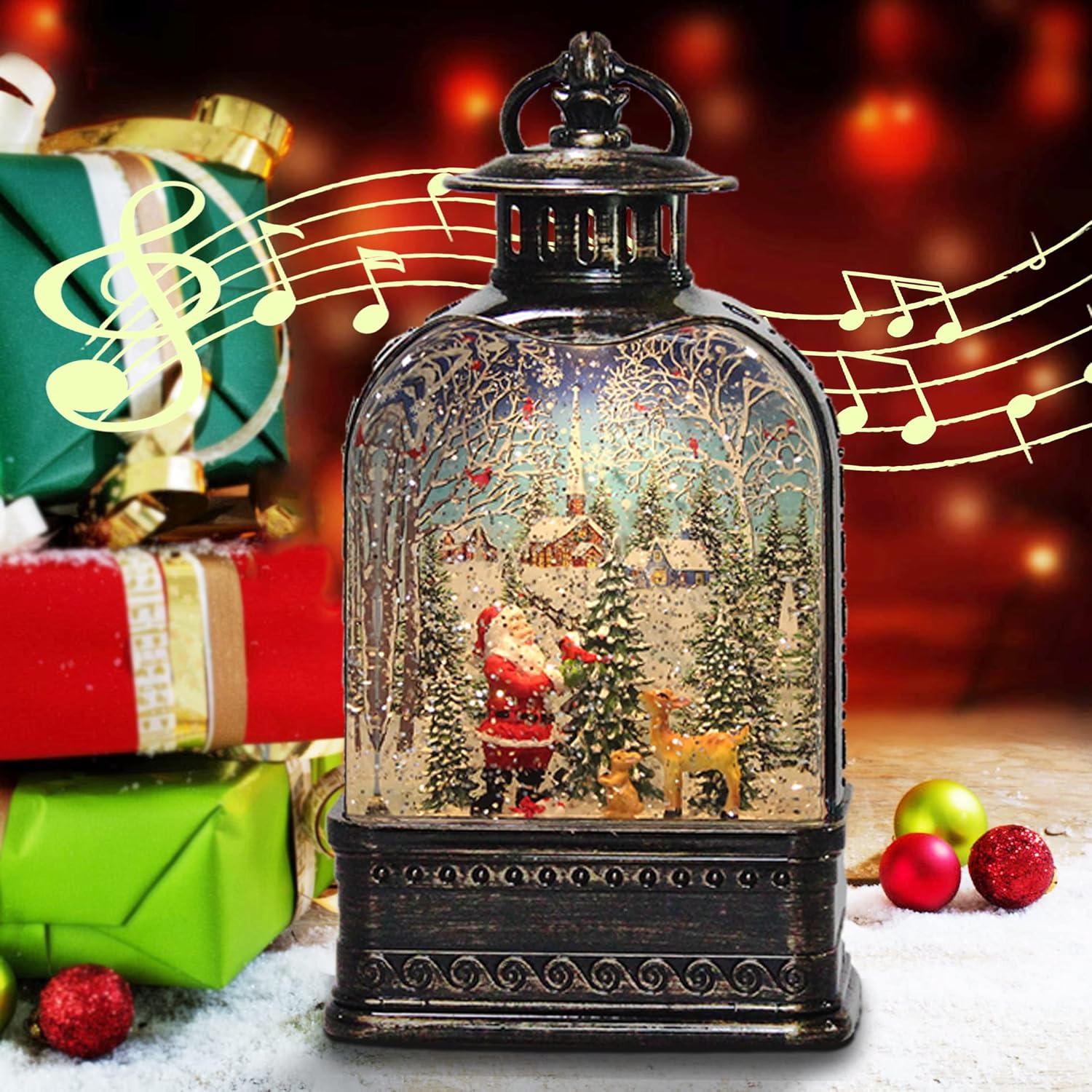 Buy Christmas Musical Snow Globe Lantern Santa Claus Snow Globe ...